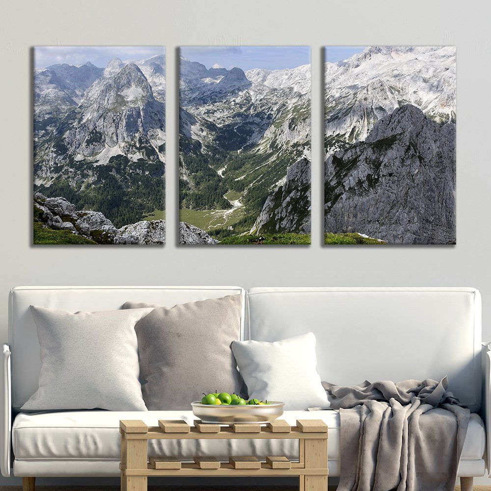 wall26 - 3 Panel Canvas Wall Art - Majestic Natural Landscape Triptych ...