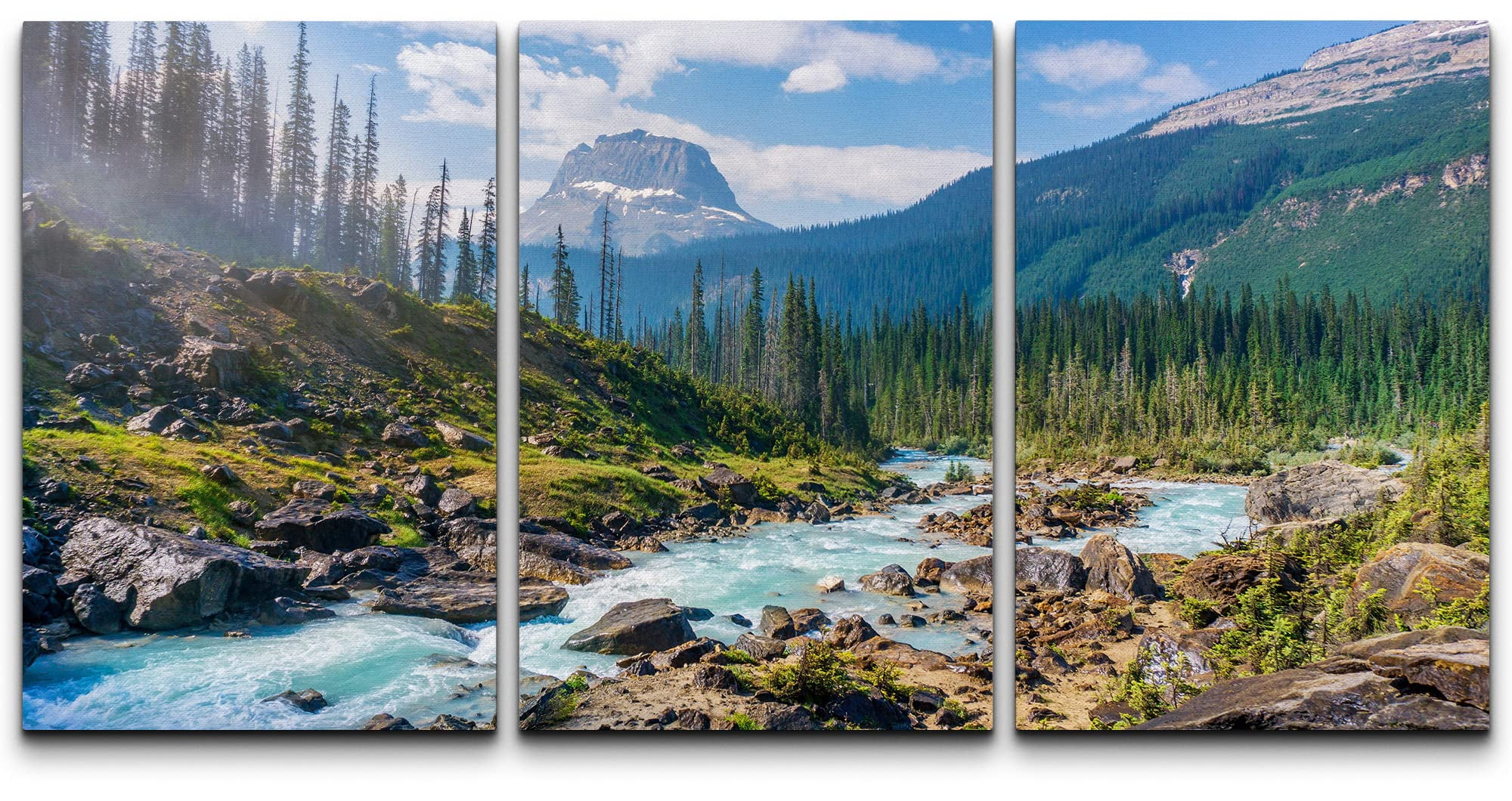 wall26 - 3 Panel Canvas Wall Art - Majestic Natural Landscape Triptych ...