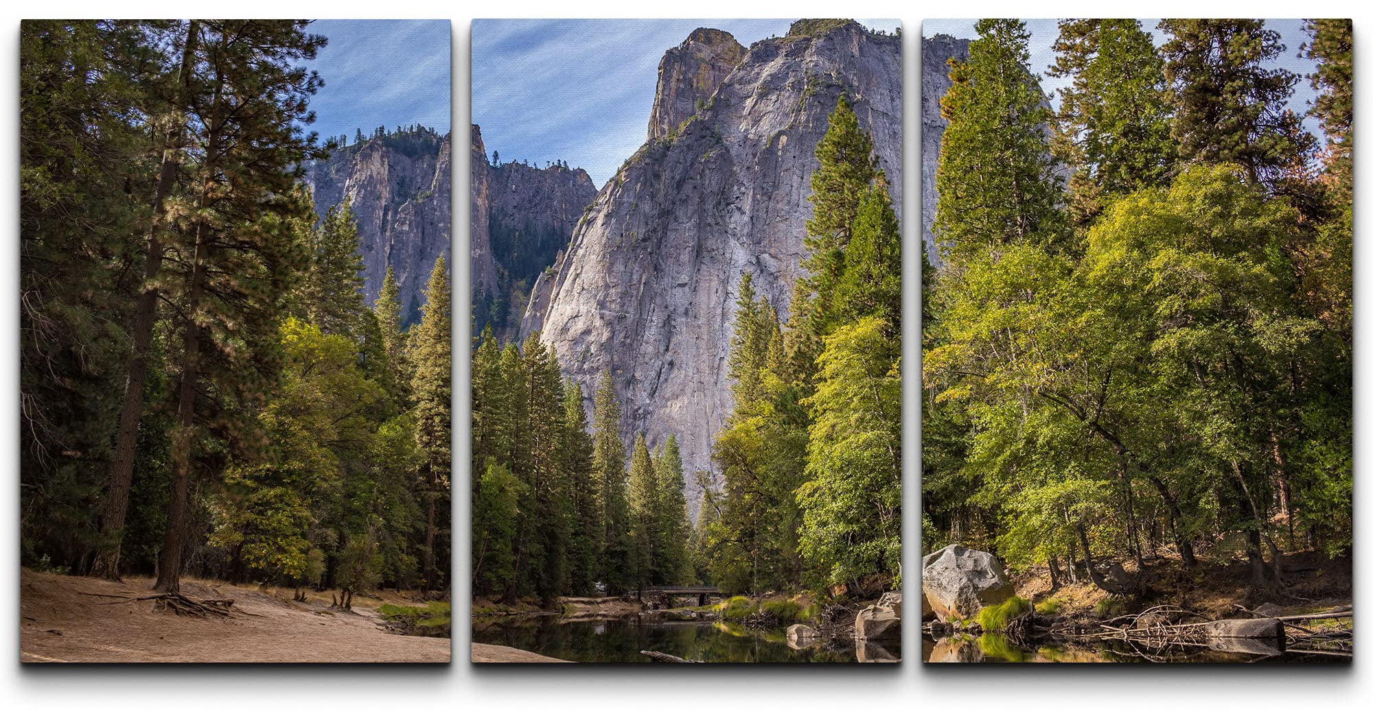 wall26 - 3 Panel Canvas Wall Art - Majestic Natural Landscape Triptych ...