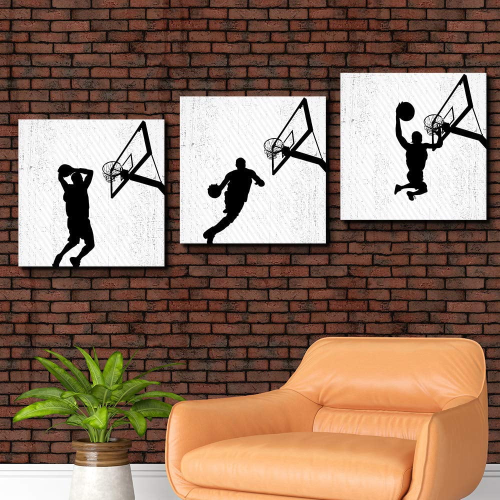 wall26 3 Panel Canvas Wall Art Play Basketball Pictures Home Wall ...