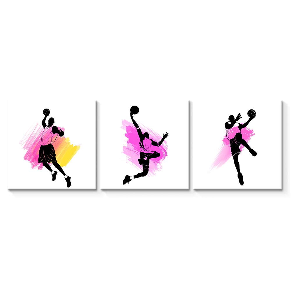 wall26 3 Panel Canvas Wall Art Play Basketball Pictures Home Wall ...