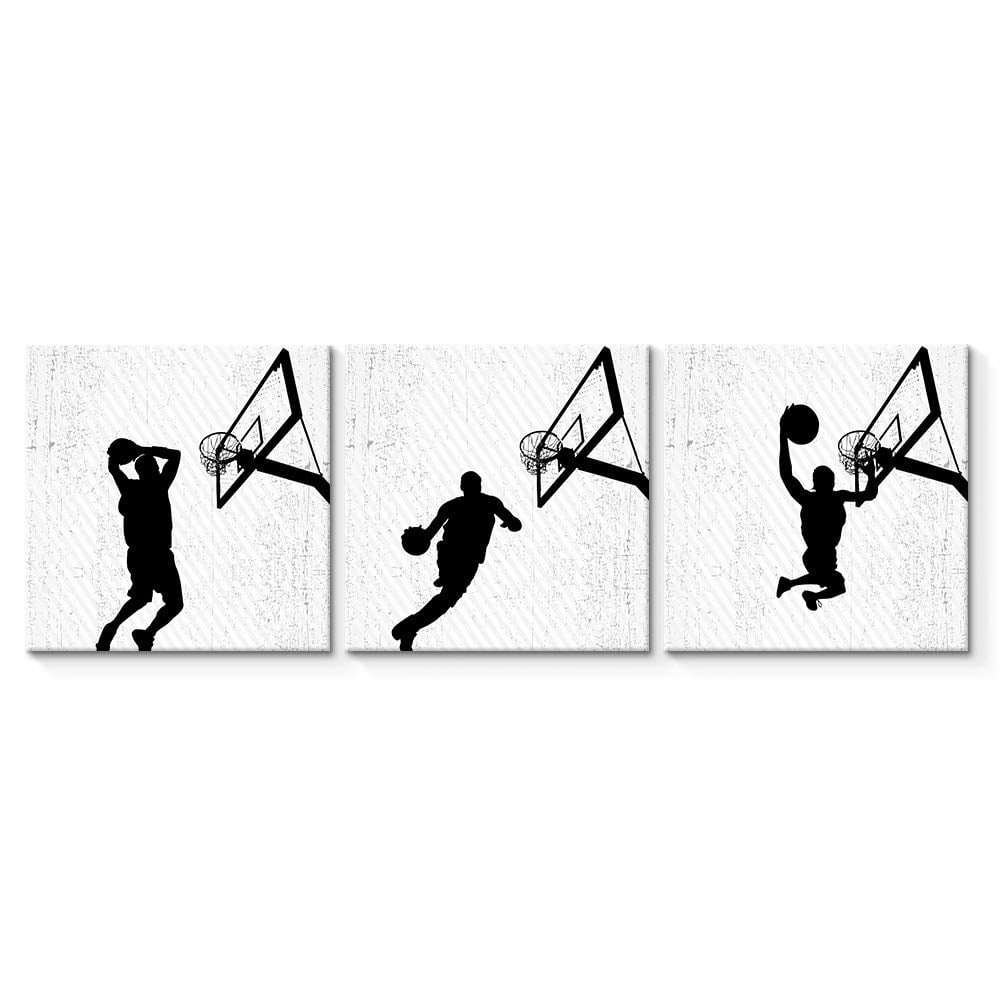 wall26 3 Panel Canvas Wall Art Play Basketball Pictures Home Wall ...