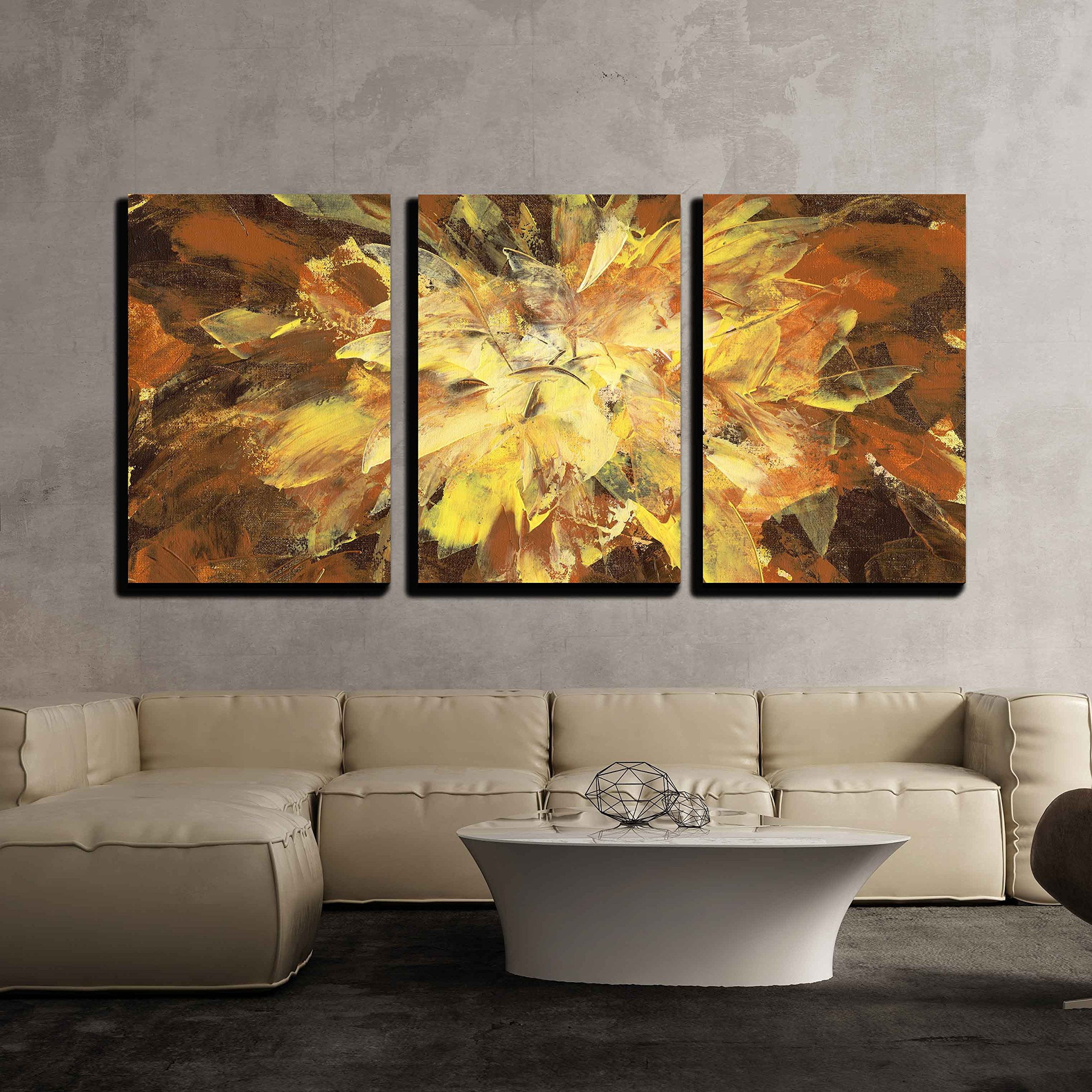 wall26 - 3 Piece Canvas Wall Art - Abstract Backround Handmade Oil ...
