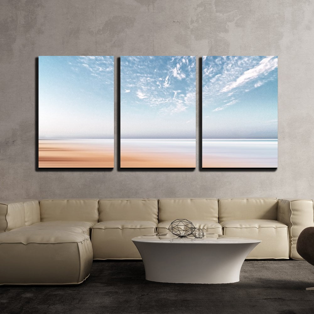wall26 - 3 Piece Canvas Wall Art - Abstract Calm Ocean Under The Sky ...