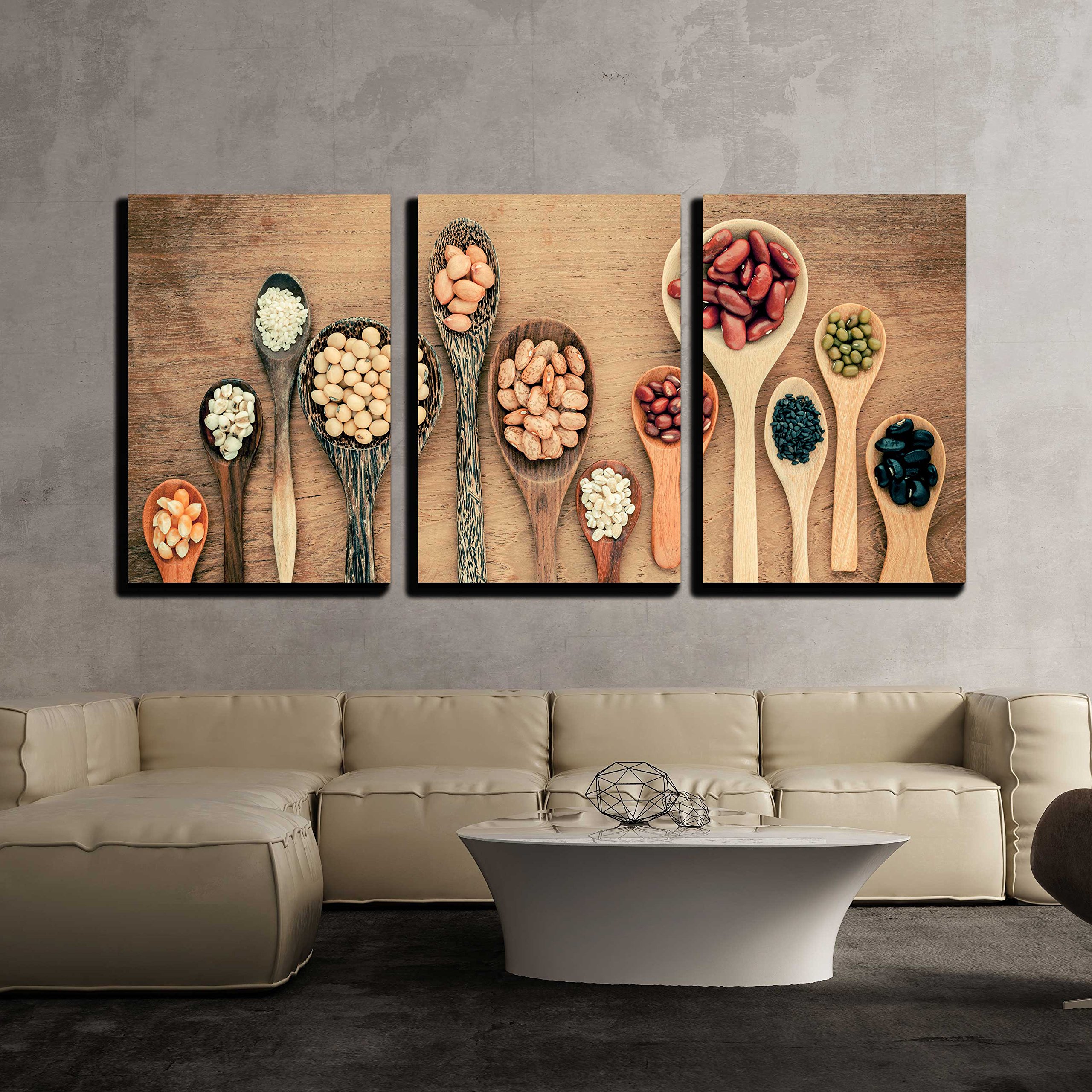 wall26 - 3 Piece Canvas Wall Art - Assortment of Beans and Lentils in ...