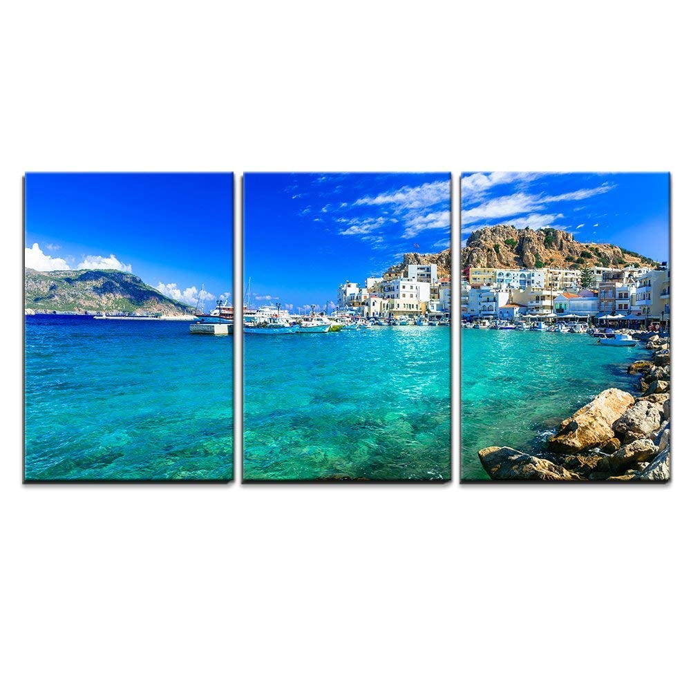 wall26 - 3 Piece Canvas Wall Art - Beautiful Islands of Greece ...