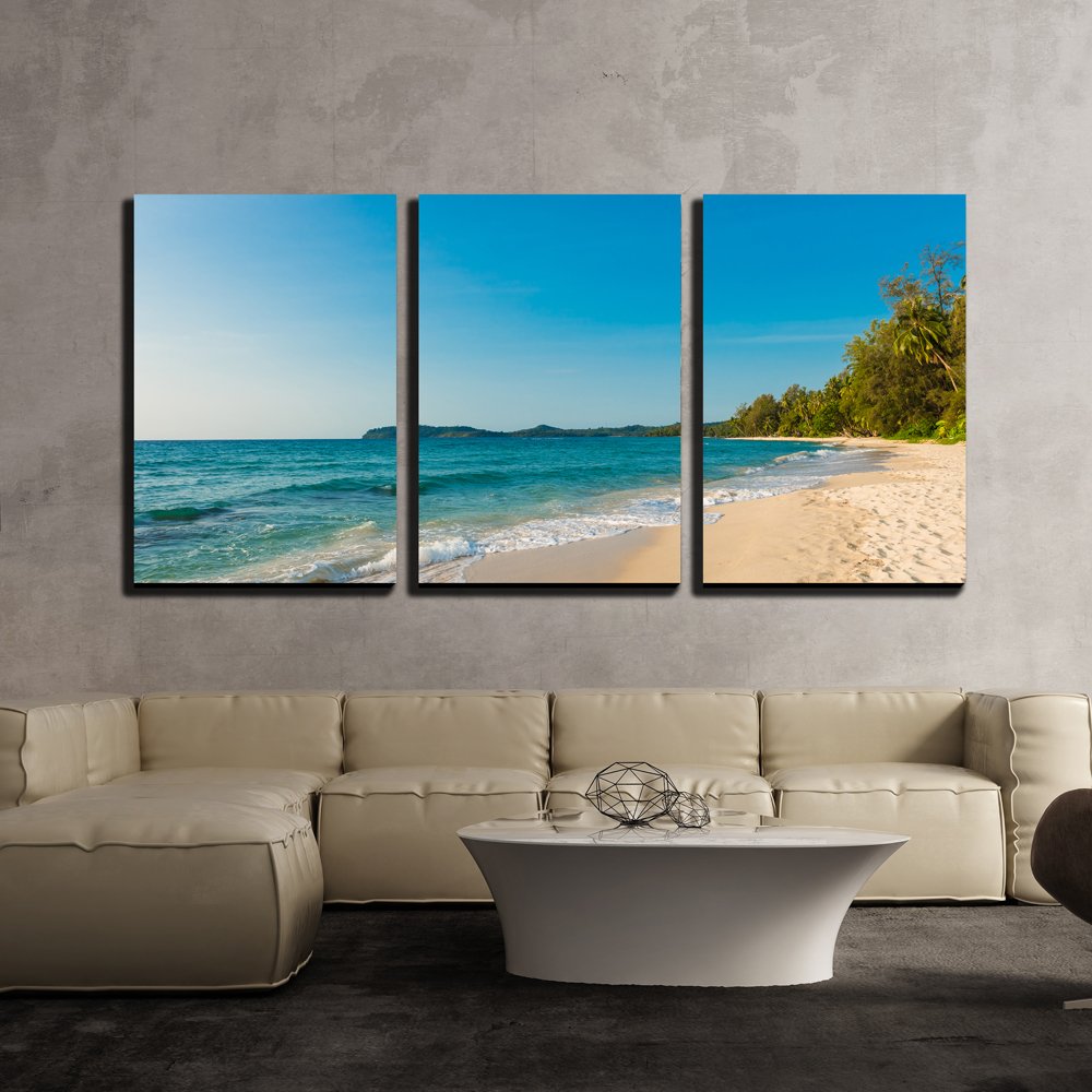 wall26 - 3 Piece Canvas Wall Art - Beautiful Tropical Beach Landscape ...
