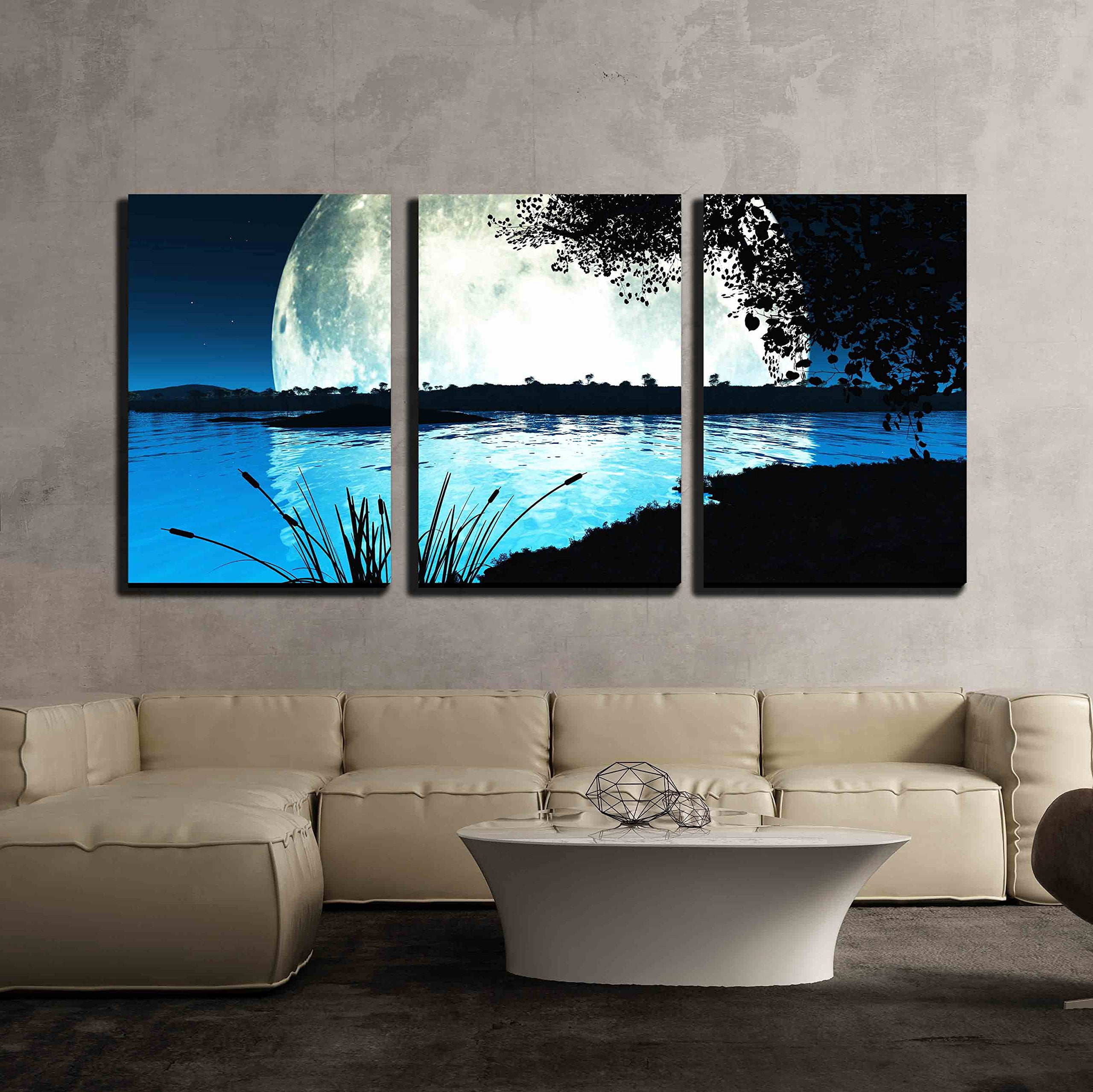 wall26 - 3 Piece Canvas Wall Art - Computer Generated Landscape of an ...