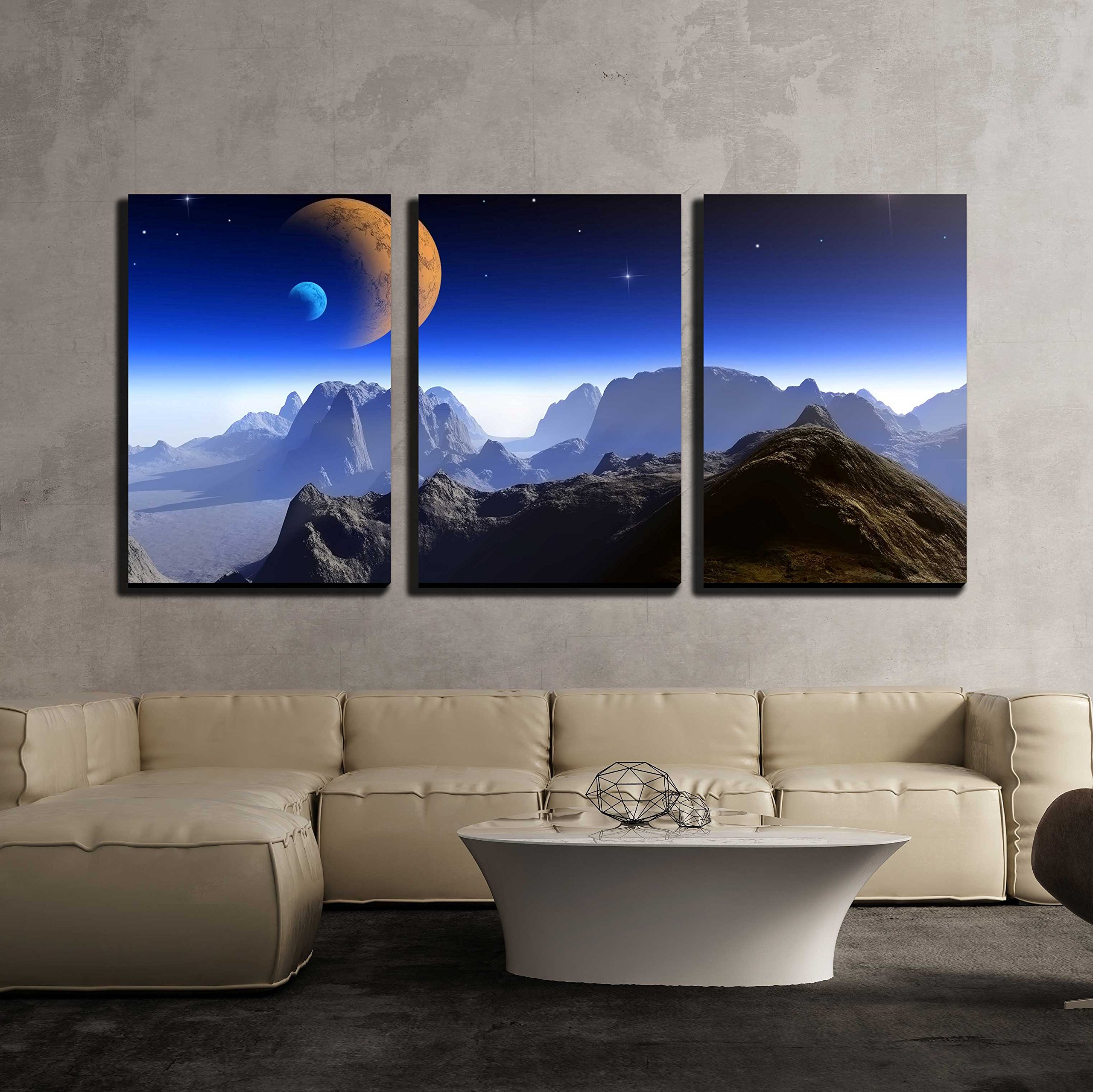wall26 - 3 Piece Canvas Wall Art - Fantasy Landscape - Modern Home Art ...