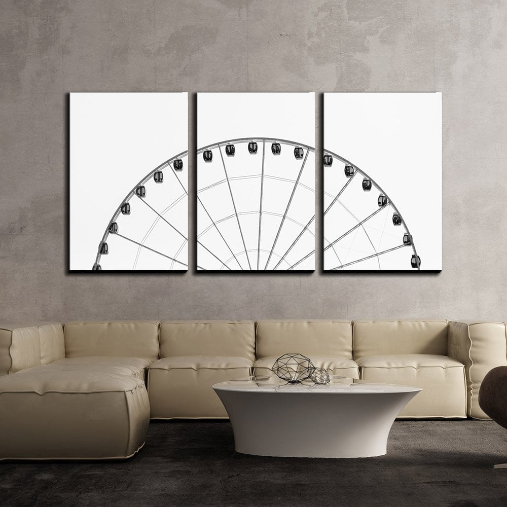 wall26 - 3 Piece Canvas Wall Art - Illustration of Ferris Wheel on ...