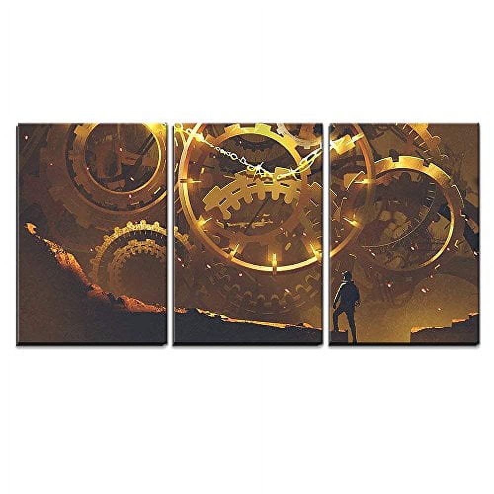 wall26 - 3 Piece Canvas Wall Art - Illustration - Man Standing in Front ...