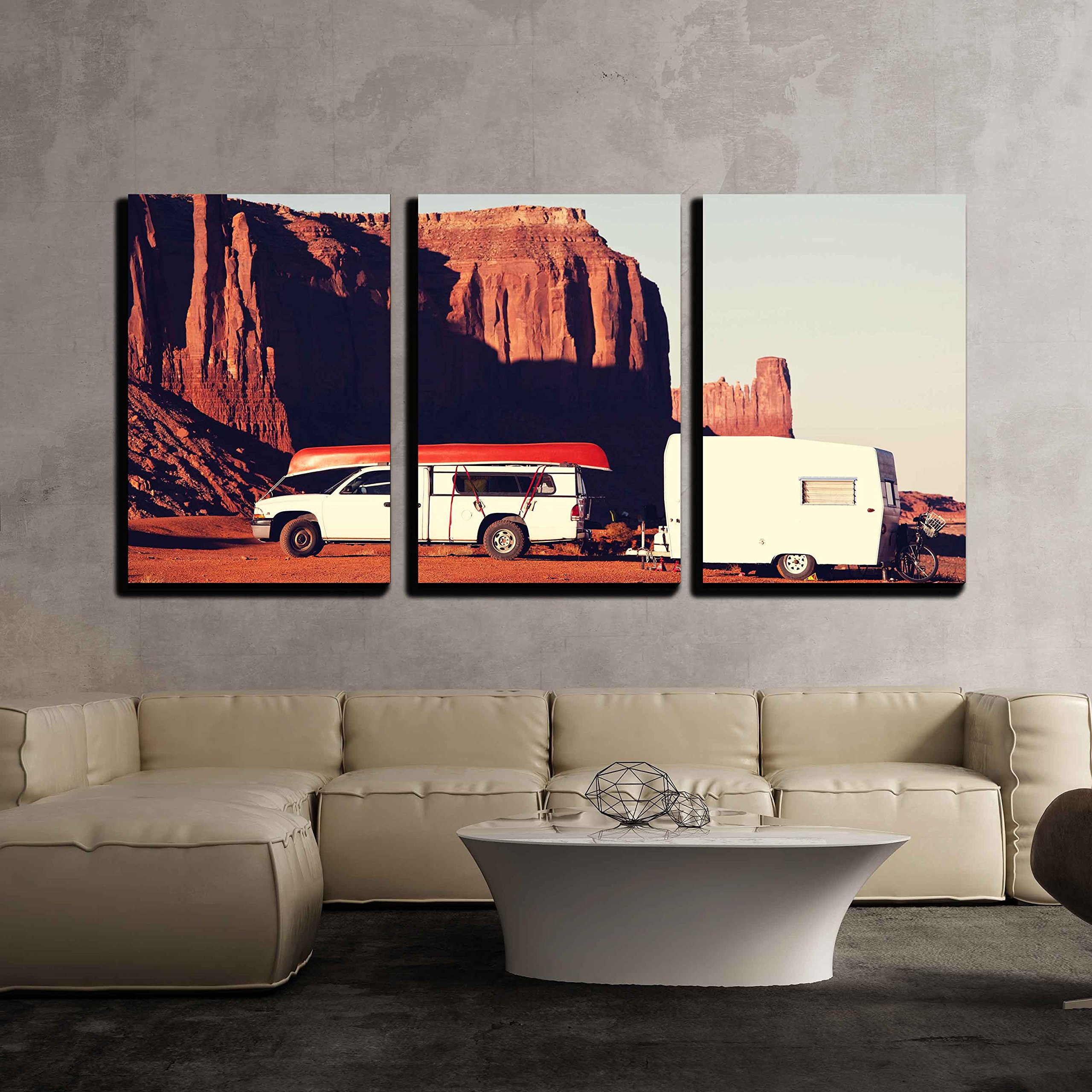 wall26 3 Piece Canvas Wall Art - Monument Valley,Utah,USA - Modern Home ...