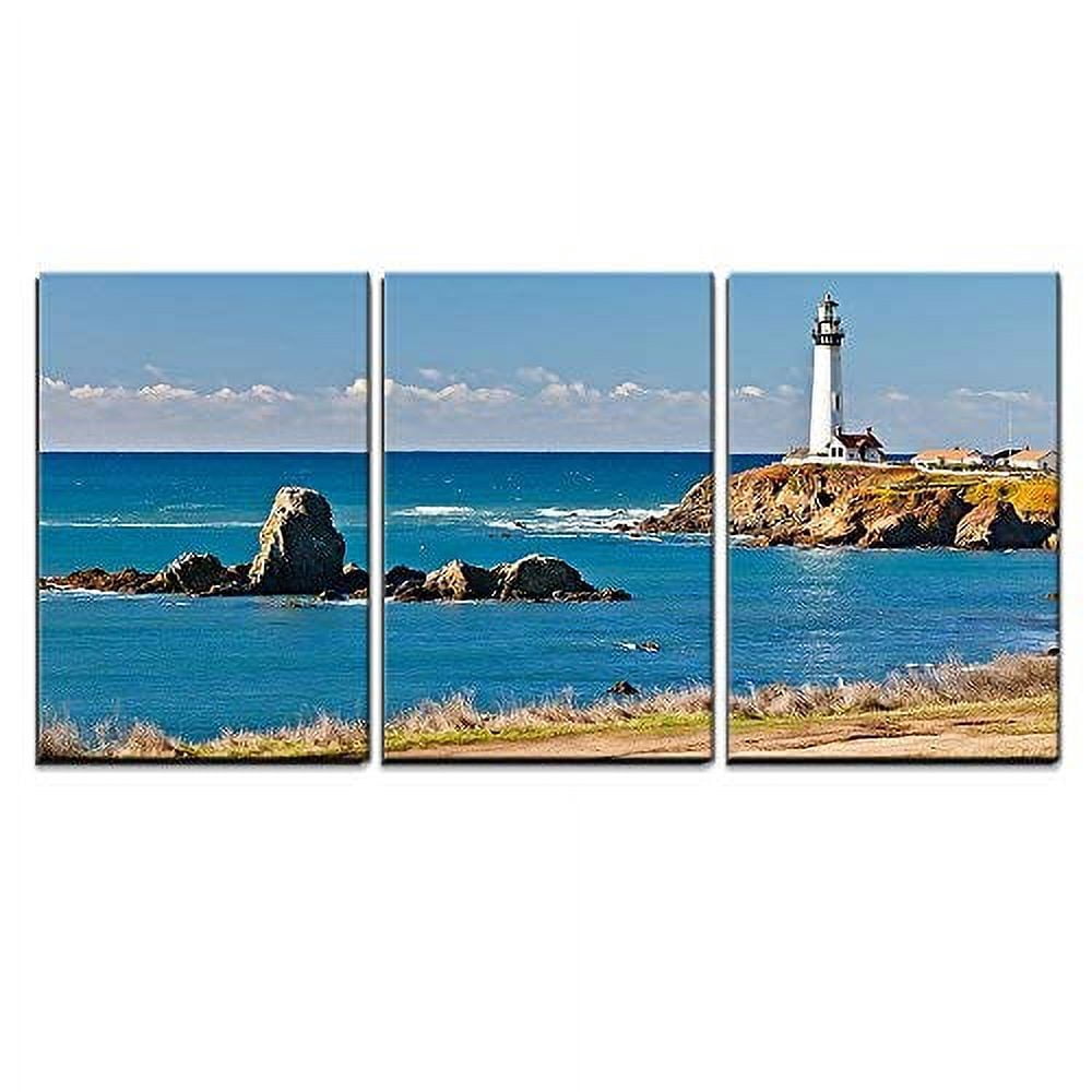 wall26 - 3 Piece Canvas Wall Art - Pigeon Point Lighthouse on ...