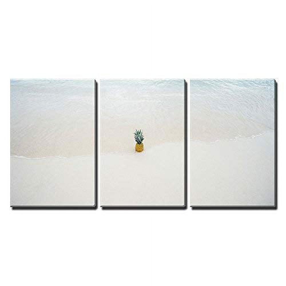 wall26 - 3 Piece Canvas Wall Art - Pineapple on The Beach with Clear ...