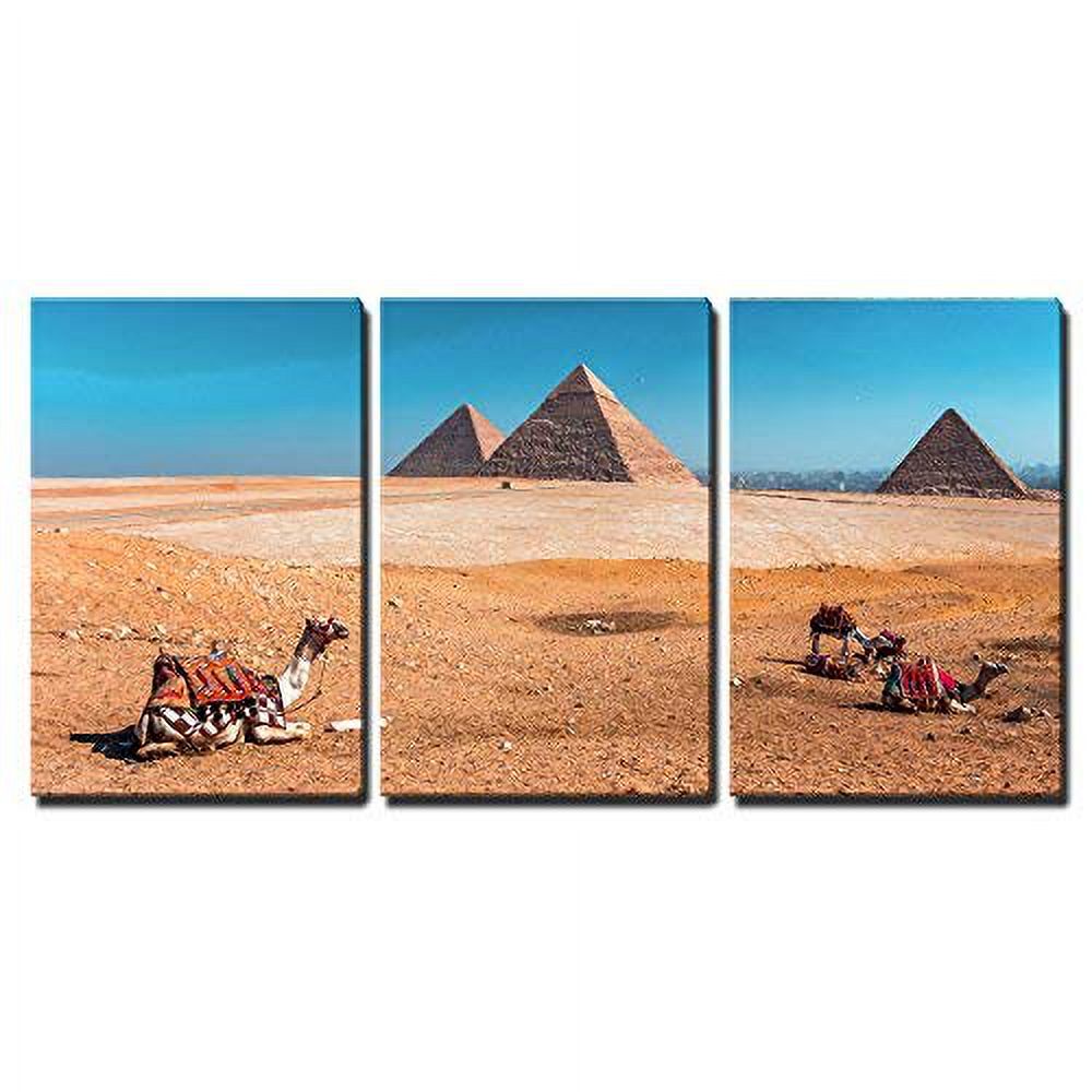 wall26 - 3 Piece Canvas Wall Art - Pyramid of Giza in Egypt - Modern ...