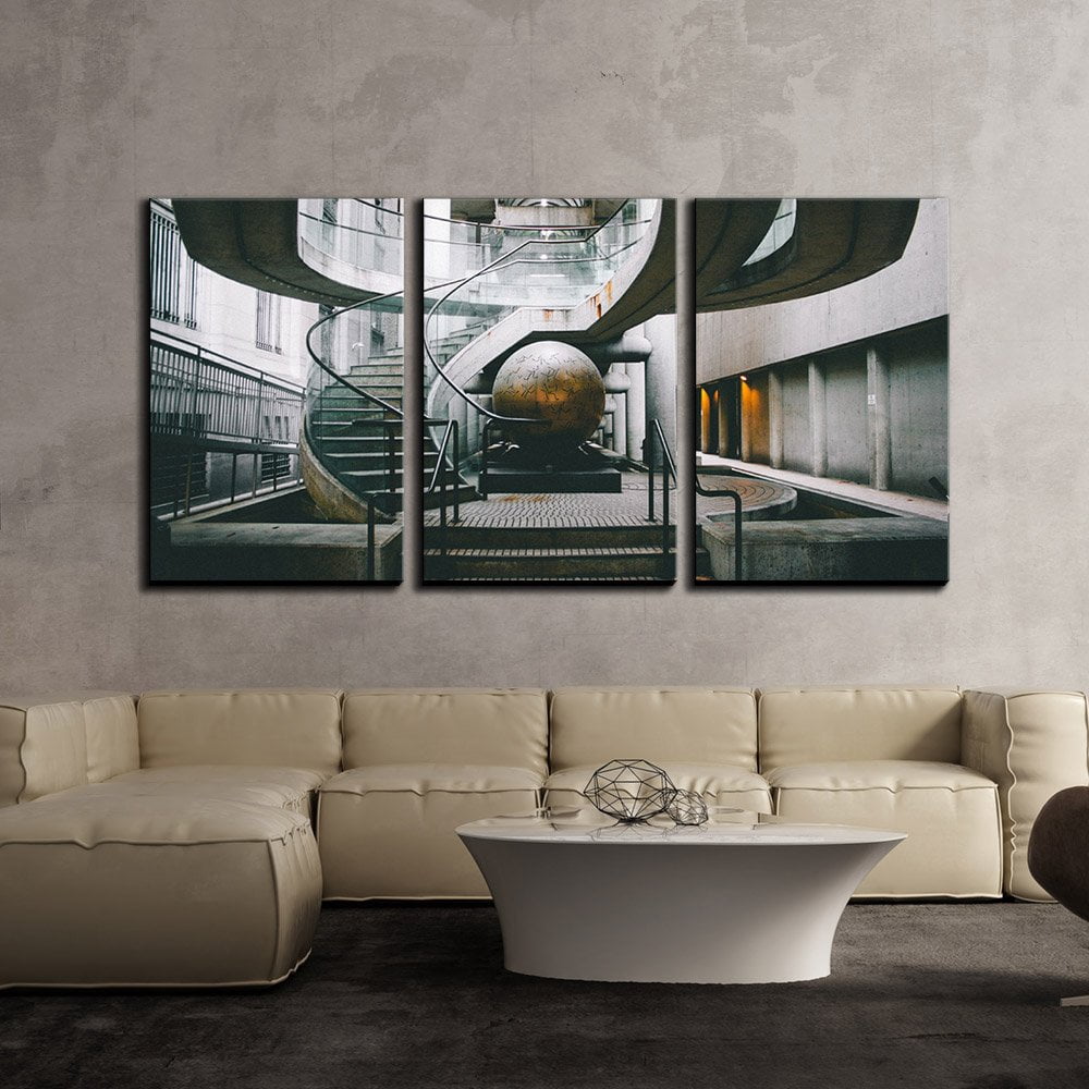 wall26 - 3 Piece Canvas Wall Art - Retro Style Staircase in The ...