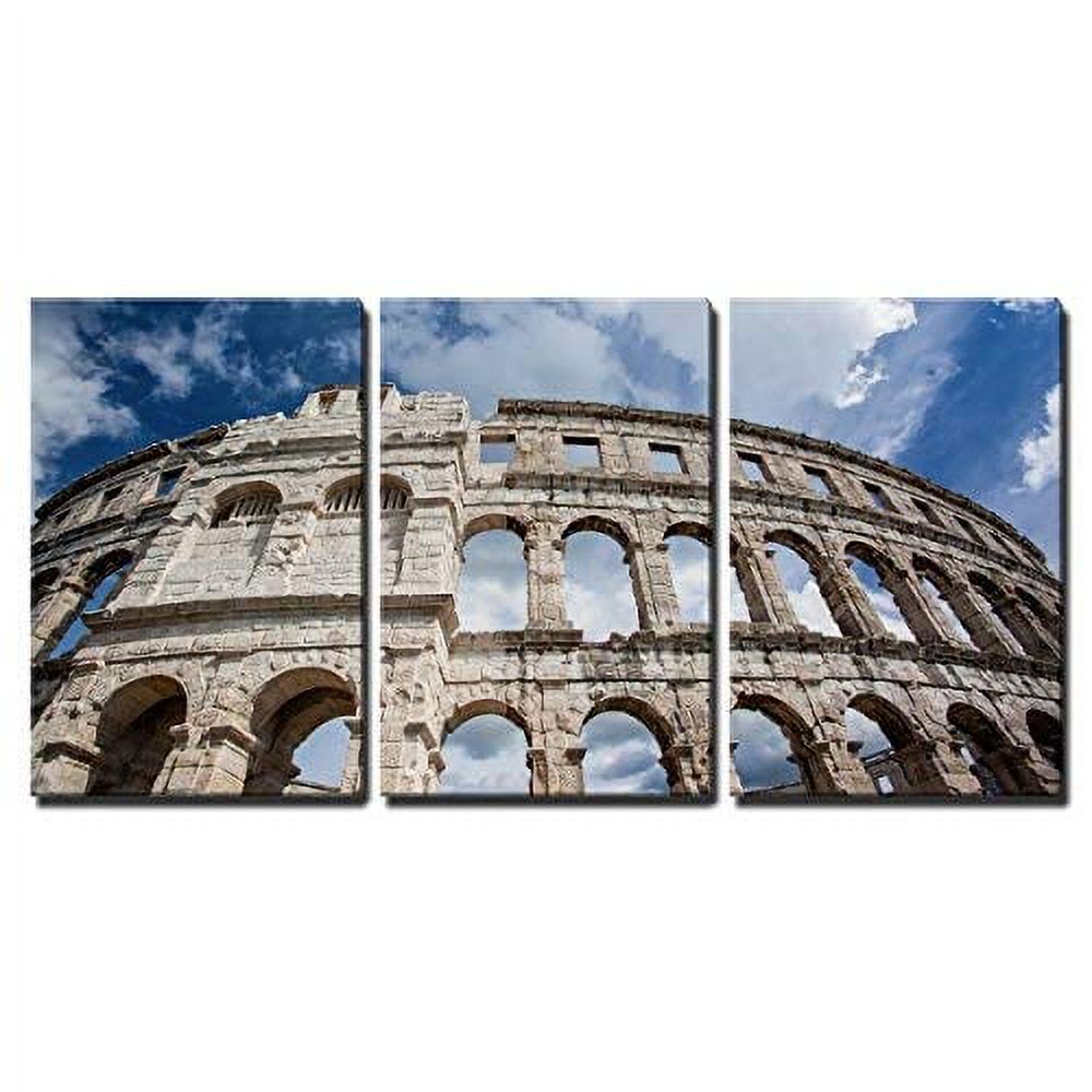 wall26 - 3 Piece Canvas Wall Art - Roman Colosseum in Pula, Croatia ...