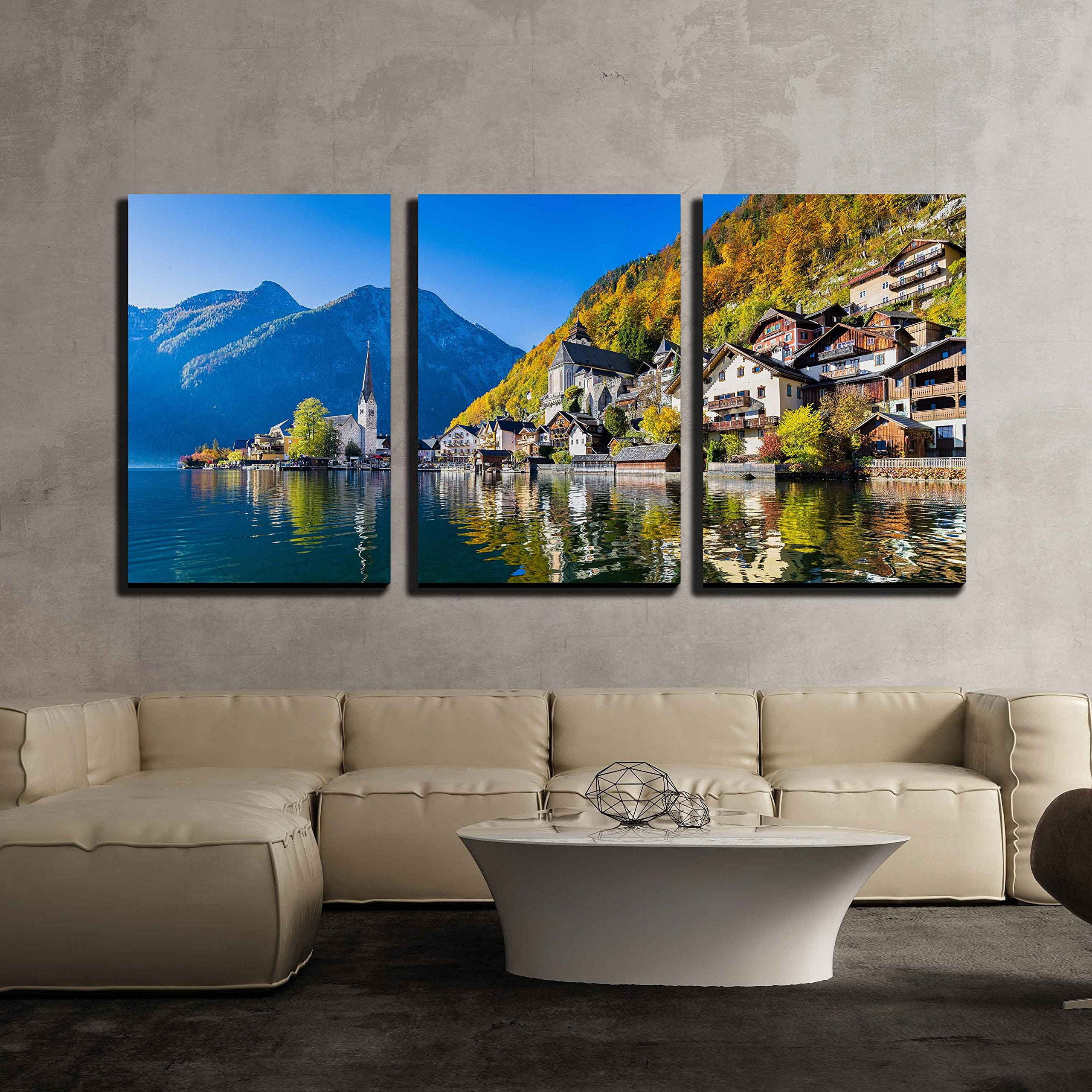 wall26 - 3 Piece Canvas Wall Art - Scenic Picture-Postcard View of ...