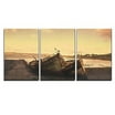 wall26 - 3 Piece Framed Canvas Wall Art - Dawn Above Sea and Blue Sky ...