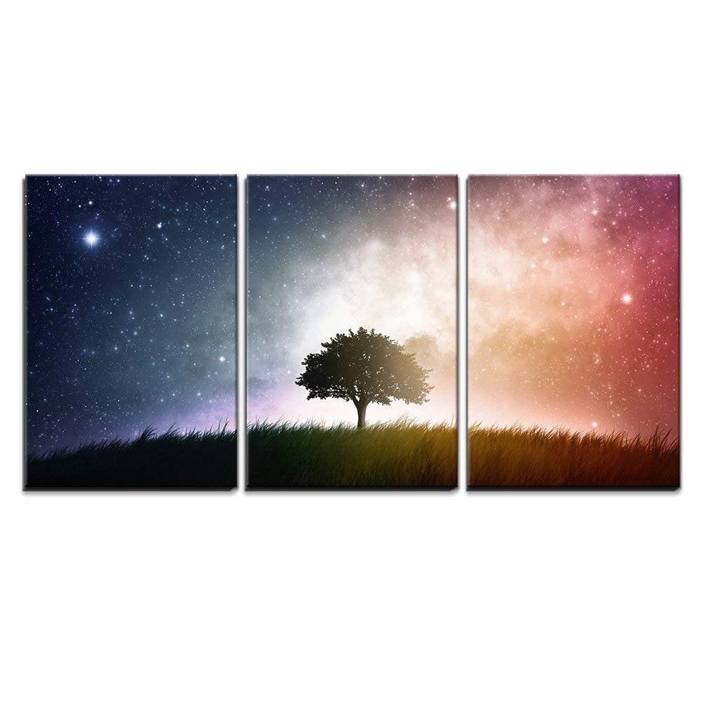 wall26 - 3 Piece Canvas Wall Art - a Single Tree in a Field with ...