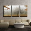 wall26 - 3 Piece Canvas Wall Art - Trees in Winter Gray Landscape ...