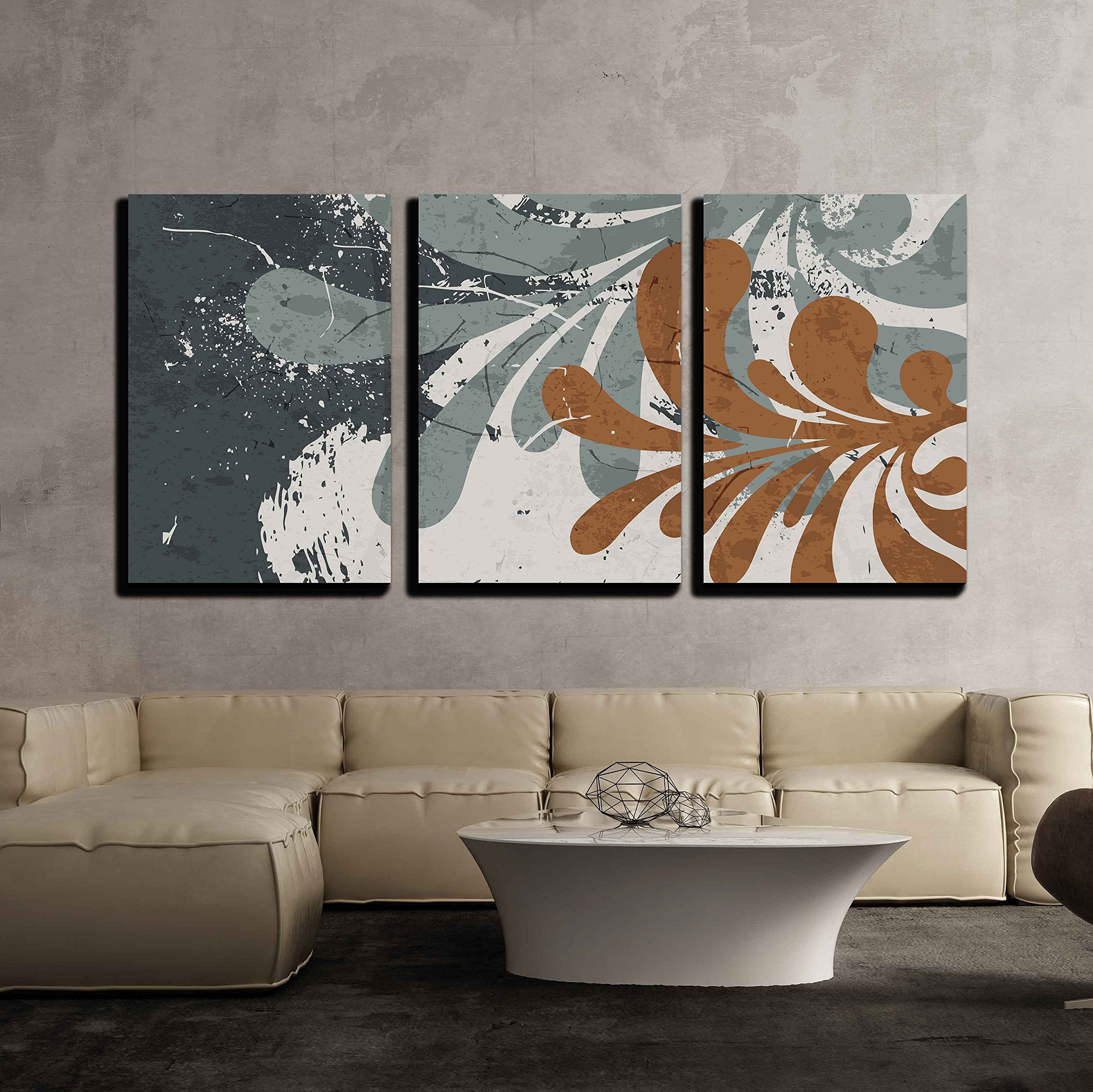 wall26 - 3 Piece Canvas Wall Art - Vector - Abstract Vintage Background ...
