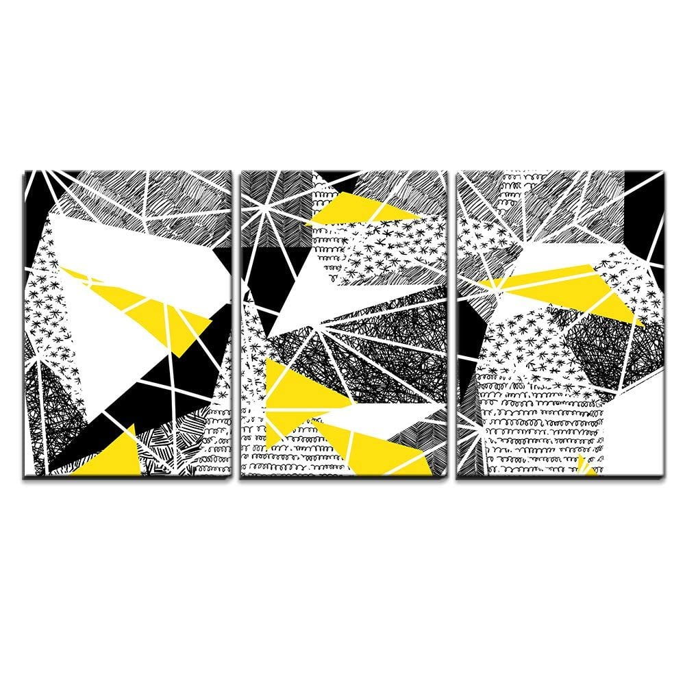 wall26 - 3 Piece Canvas Wall Art - Vector - Geometric Seamless Pattern ...