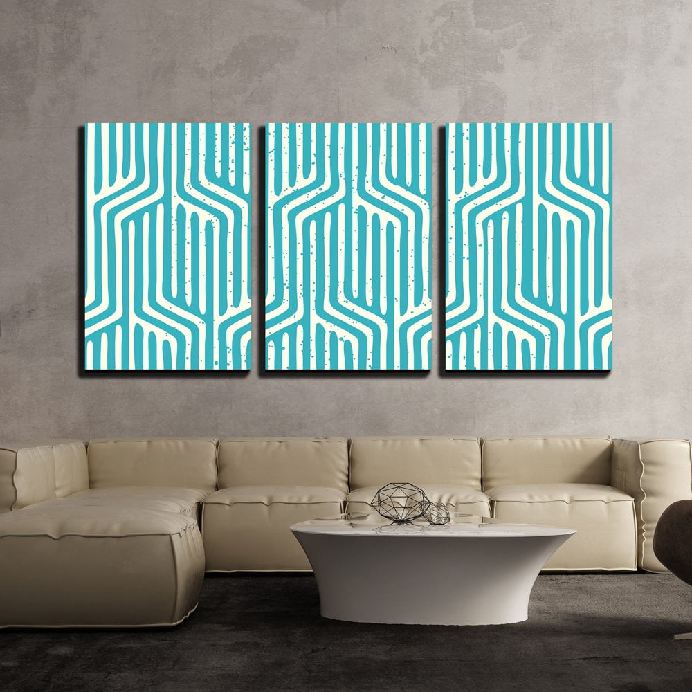 wall26 - 3 Piece Canvas Wall Art - Vector - Seamless Vector Geometric ...