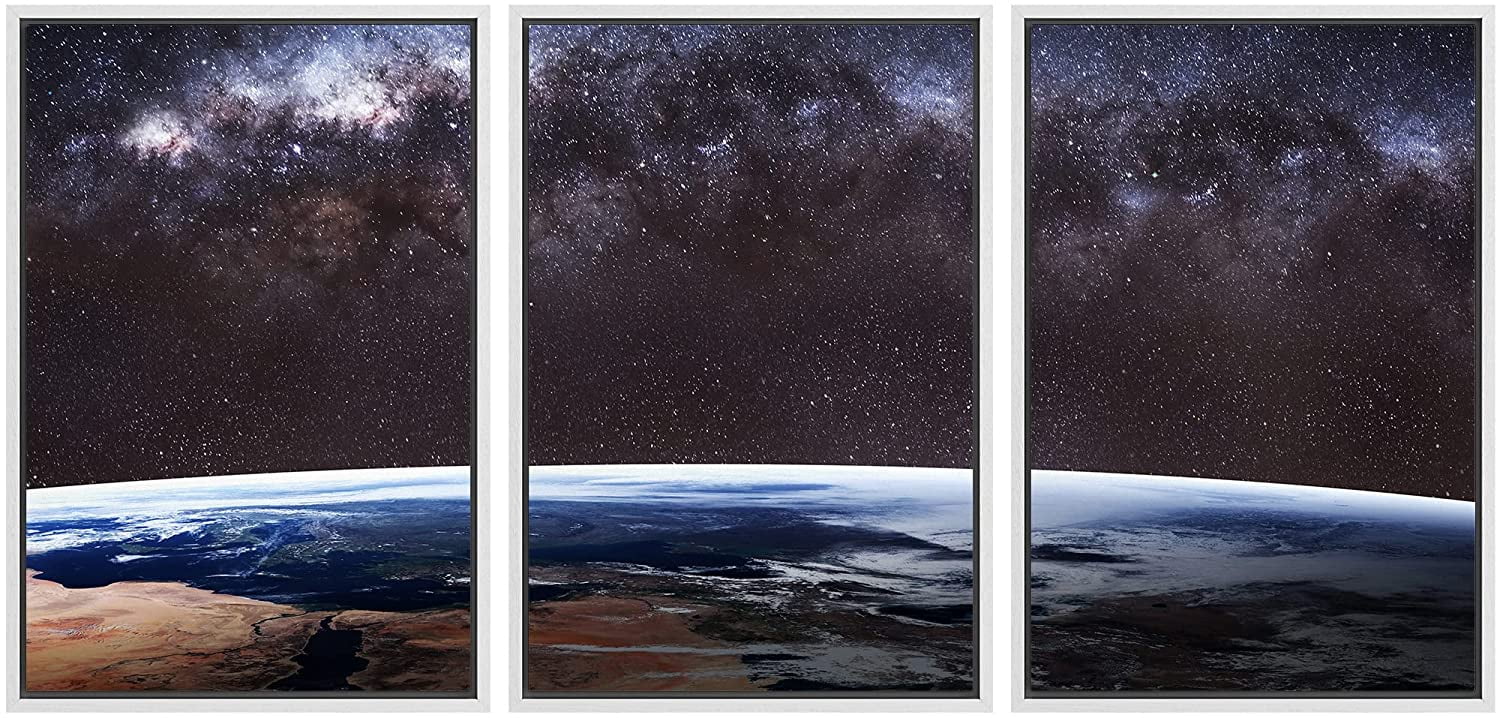 wall26 - 3 Piece Framed Canvas Wall Art Earth Image. - Modern Home Art ...