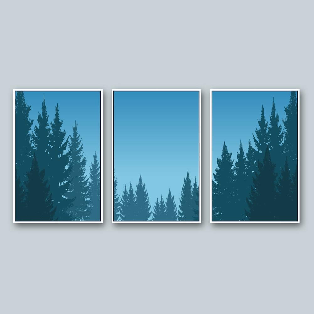 wall26 3 Piece Framed Canvas Wall Art for Living Room, Bedroom Forest ...