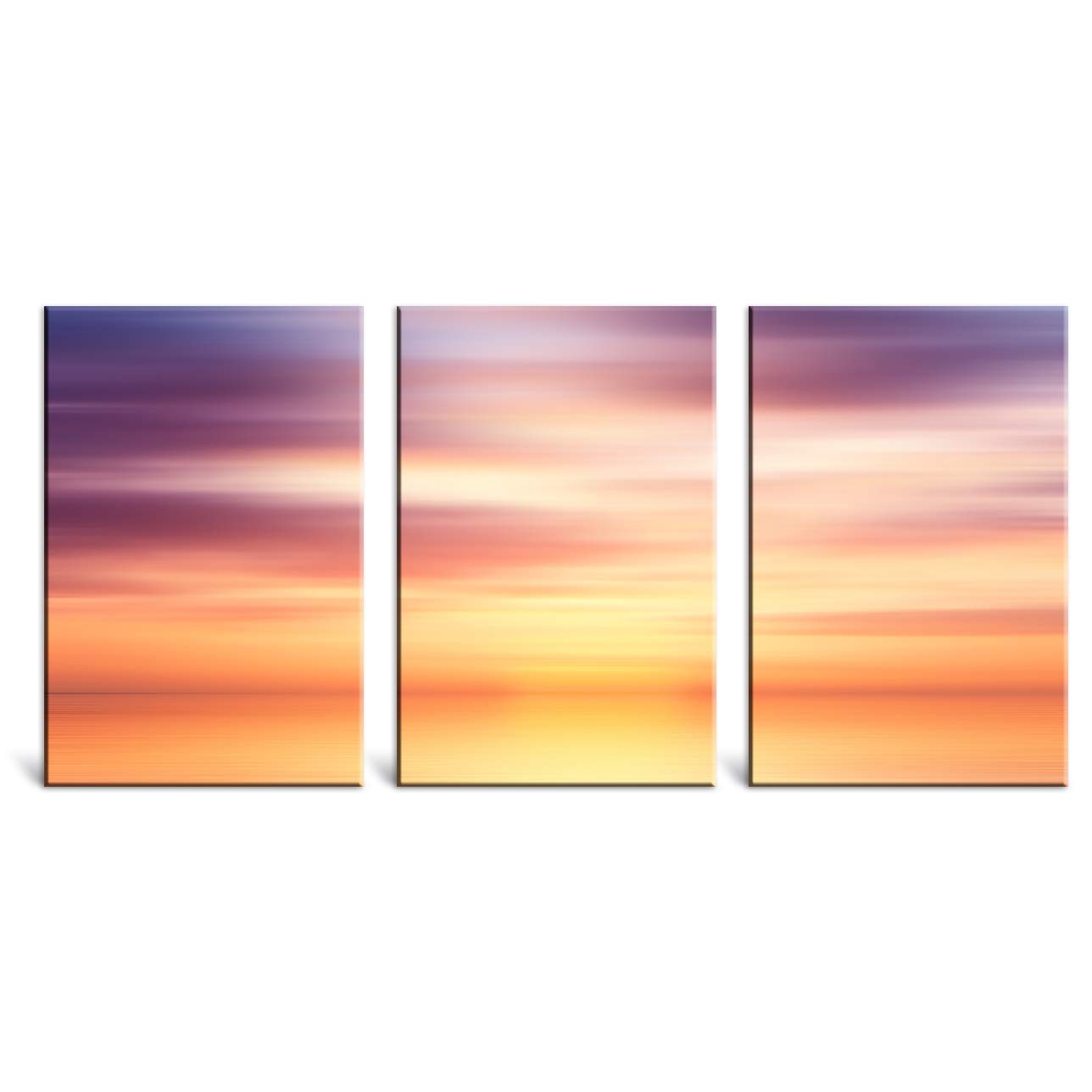 wall26 3 Pieces Canvas Wall Art Sunset Print Gallery Wrap Modern Home ...
