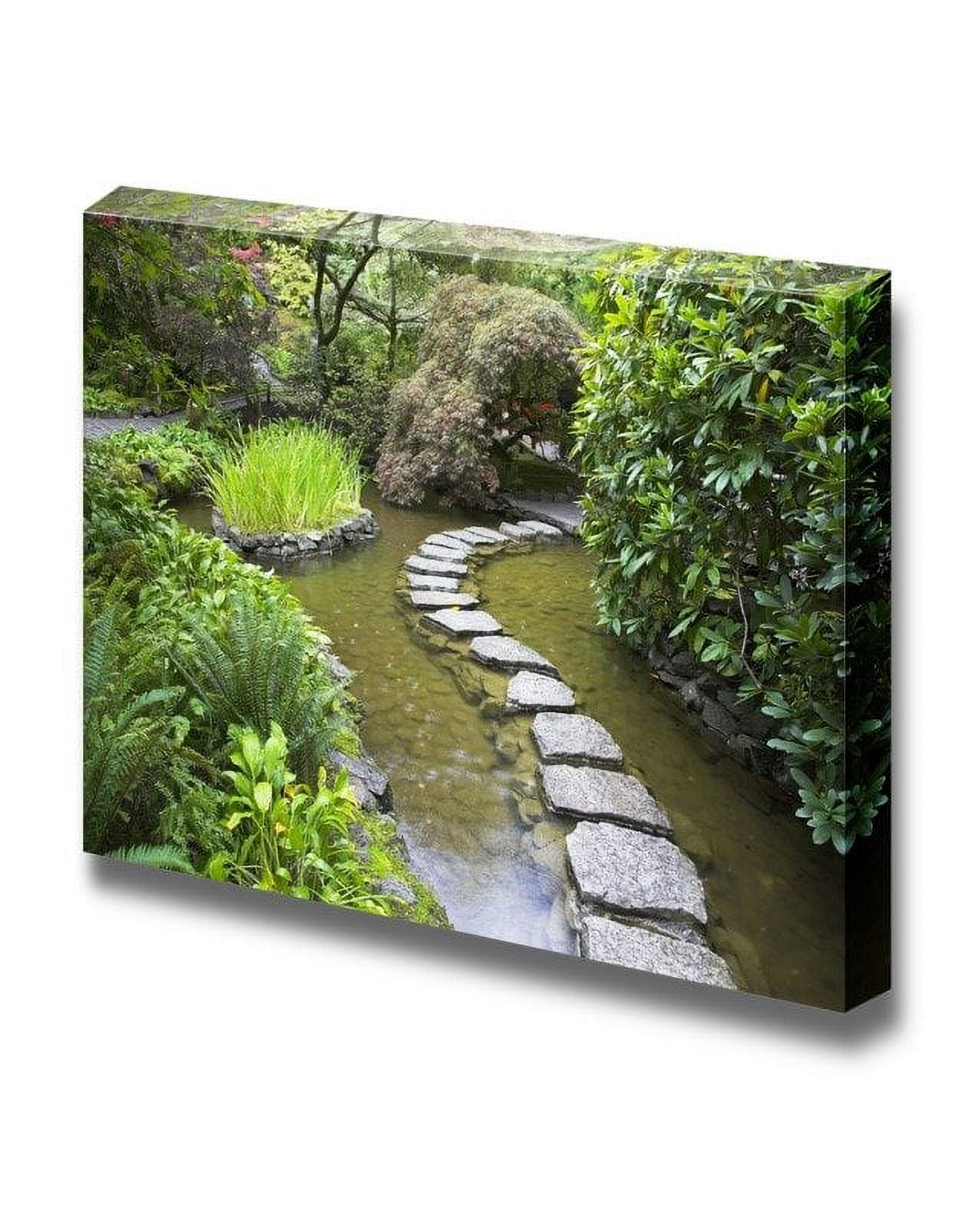 wall26 A Footpath from Stones Laid with Brick Through a Fine Pond in ...