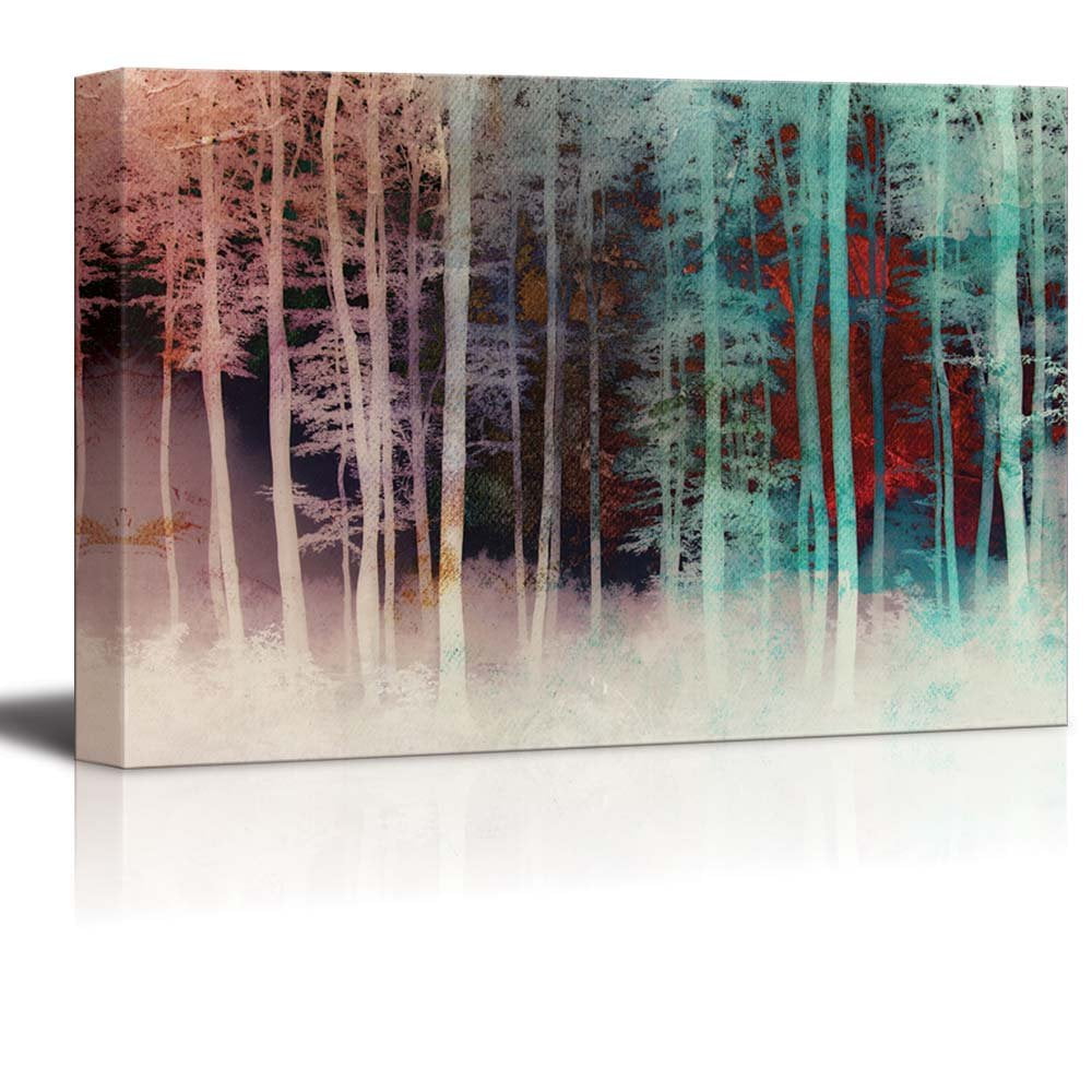 wall26 - A Night Time Exposure of Trees in a Forest - Canvas Art Home ...