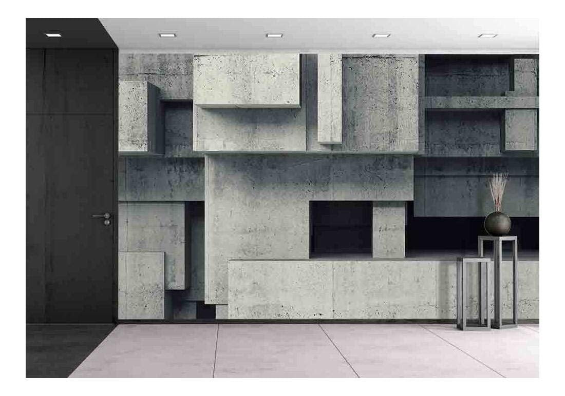 wall26 - Abstract Concrete Structures, Background with Chaotic Cubic ...