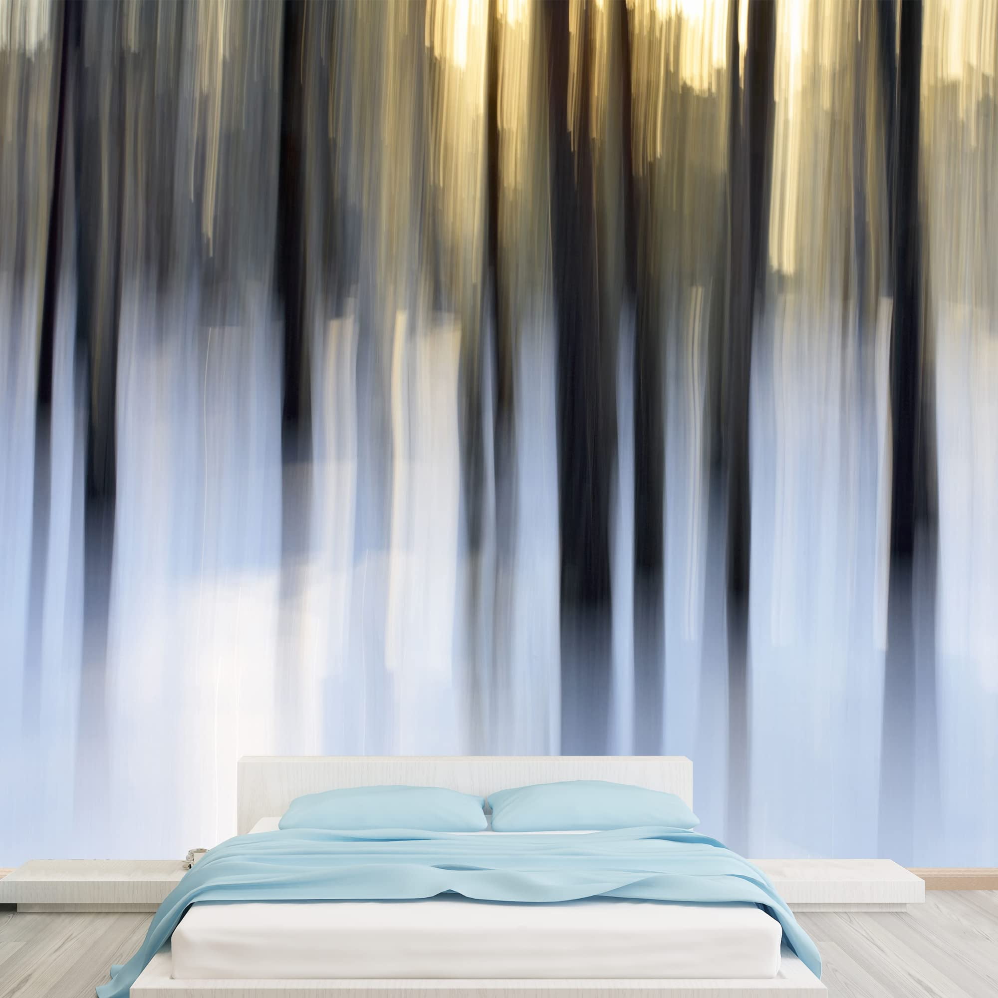 wall26 - Abstract Winter Forest Scene, Intentional Vertical Blur Done ...