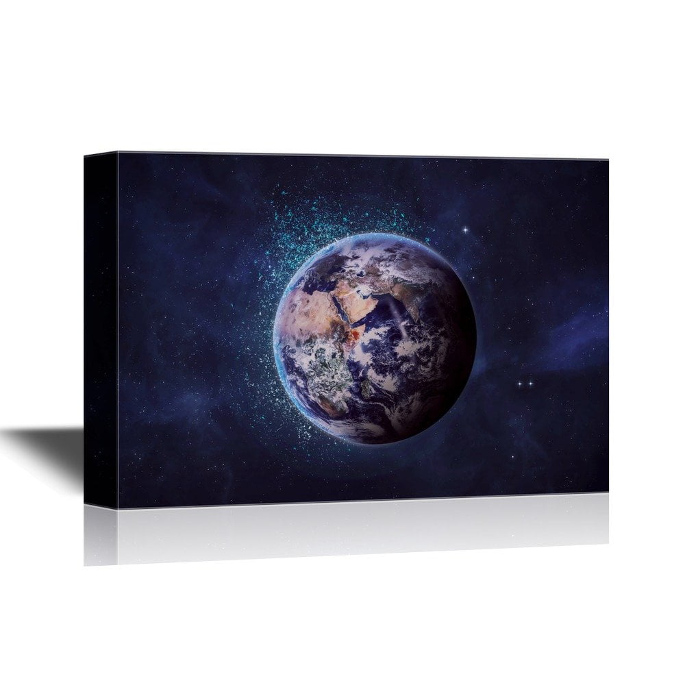 wall26 - Astronomy Canvas Wall Art - Planet Earth Viewed from The Outer Space - Gallery Wrap ...
