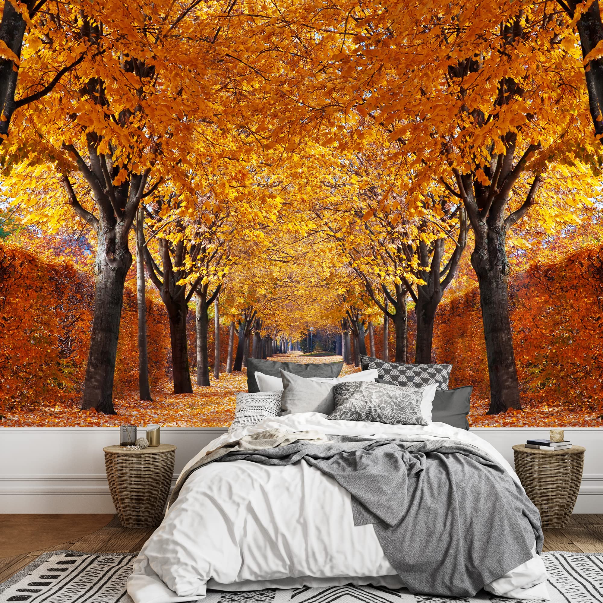 wall26 - Autumn Alley - Removable Wall Mural | Self-Adhesive Large ...