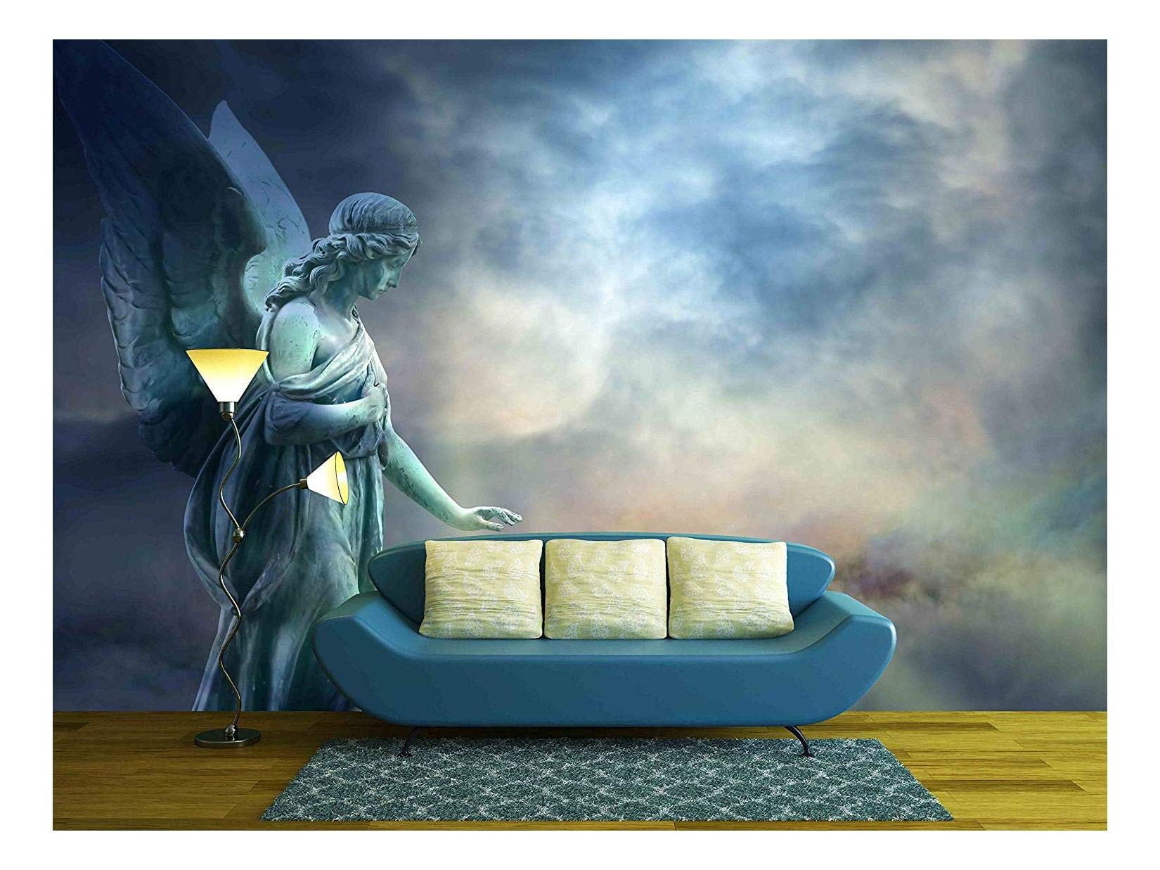 wall26 - Beautiful Angel in Heaven with Divine Rays of Light ...