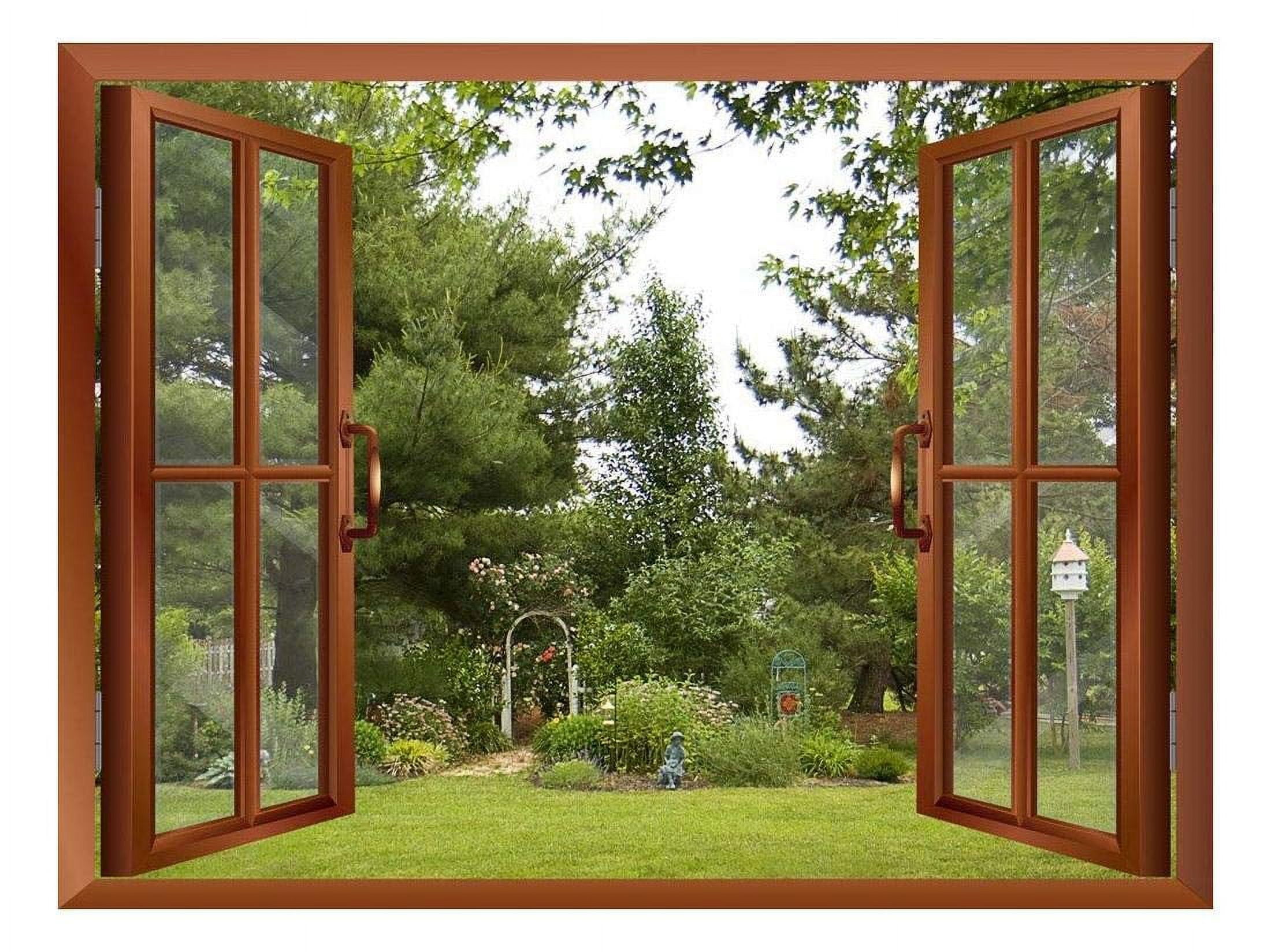 wall26 Beautiful Garden/Backyard View from Inside a Window Removable ...