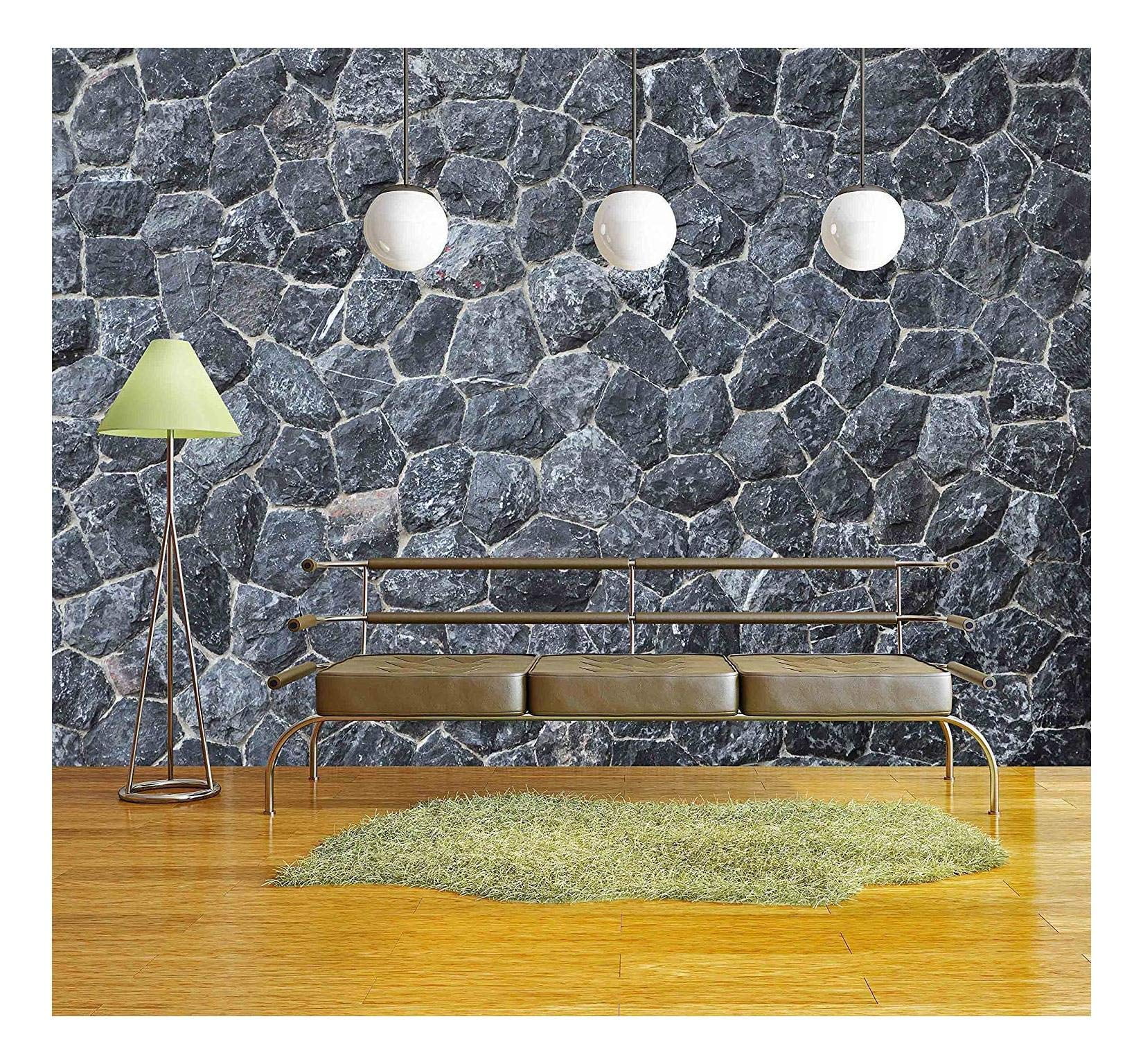 wall26 - Black Stone Texture - Removable Wall Mural | Self-Adhesive ...