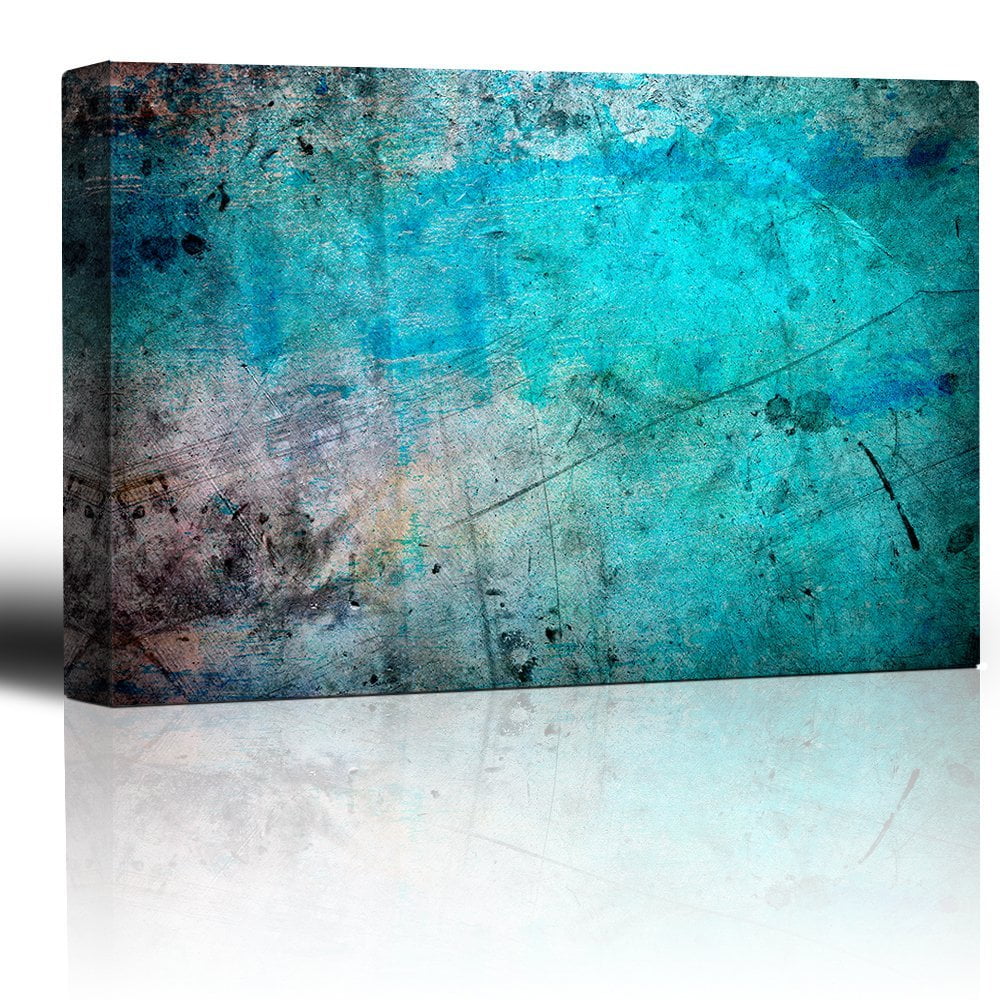 wall26 - Blue and Splatter Ink Watercolor Paint Background - Giclee ...