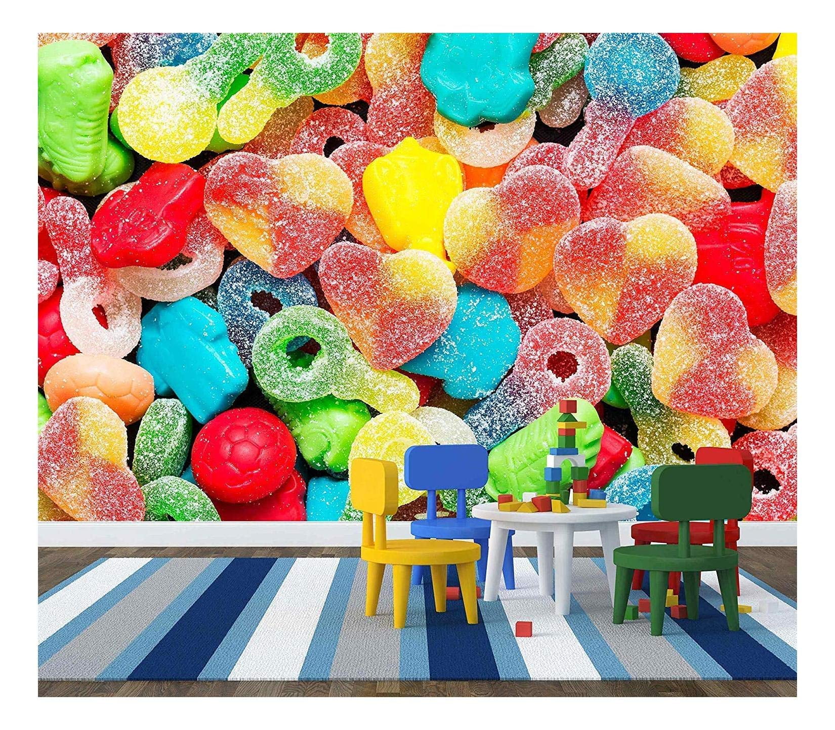 wall26 - Border of Colorful Jelly Candies - Removable Wall Mural | Self ...