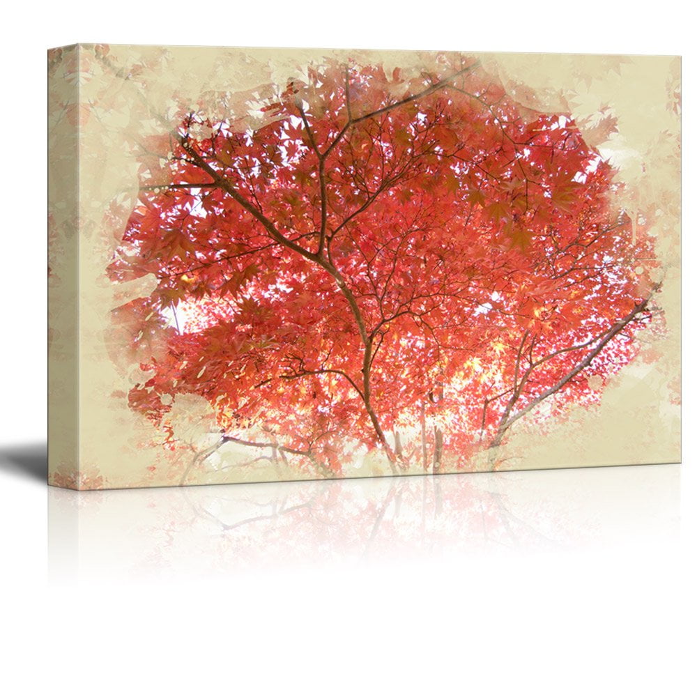 wall26 - Canvas Print Landscape Wall Art - Autumn Leaves - Gallery Wrap Modern Home Art | Ready ...