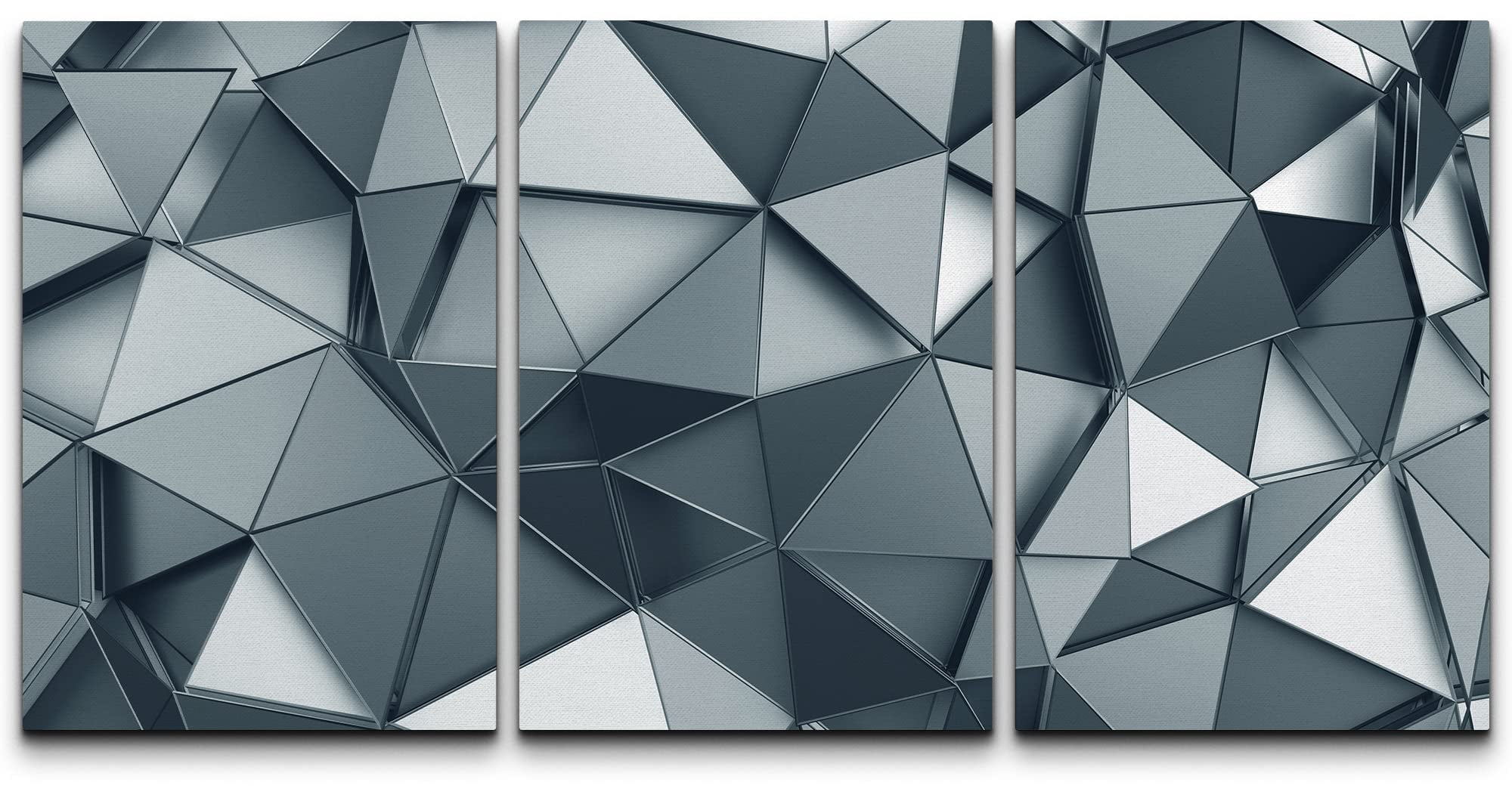 wall26 Canvas Print Wall Art 3D Metal Polygon Surface Collage Abstract ...