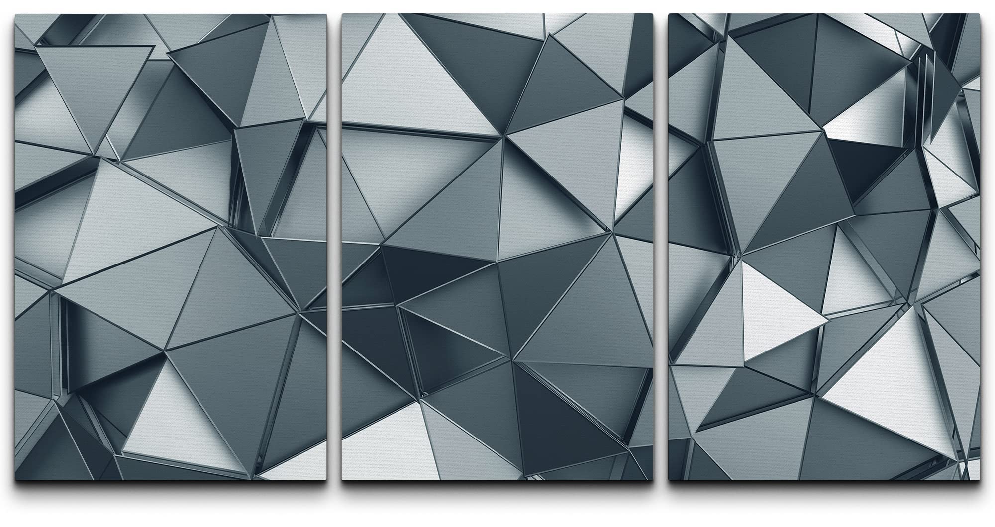 wall26 Canvas Print Wall Art 3D Metal Polygon Surface Collage Abstract Shapes Digital Art Modern ...