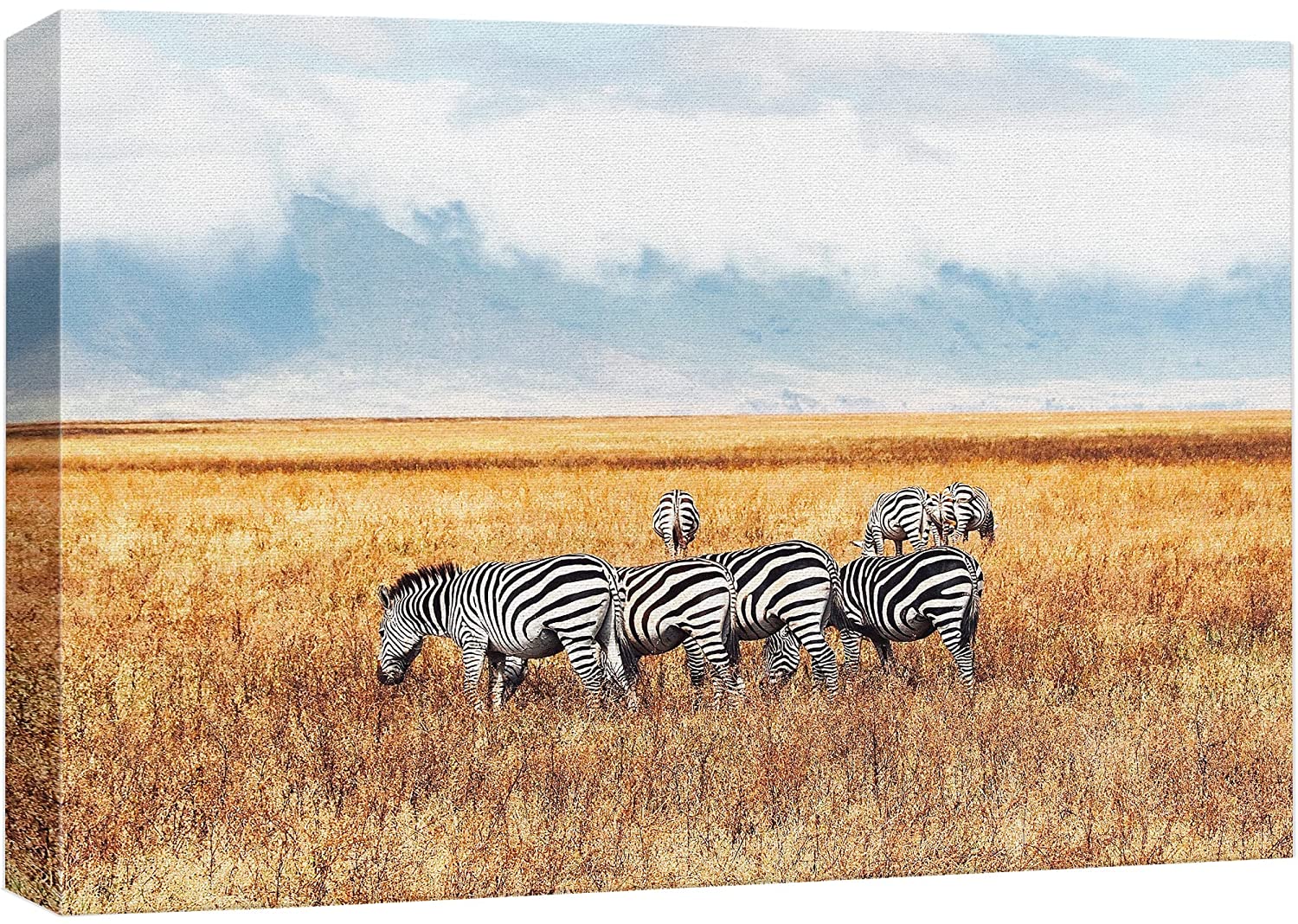 wall26 Canvas Print Wall Art African Savanna Safari Jungle Zebra Family ...