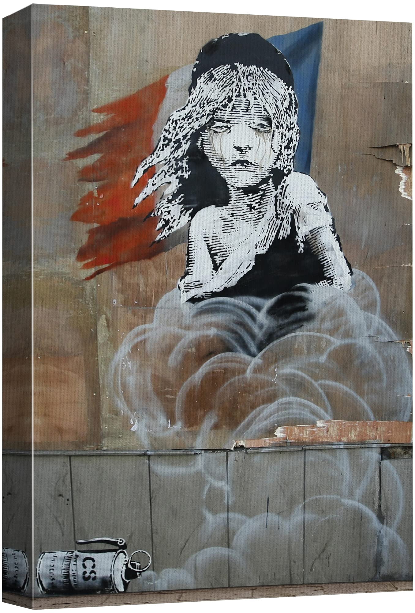 wall26 Canvas Print Wall Art Banksy Les Miserables with French Flag ...