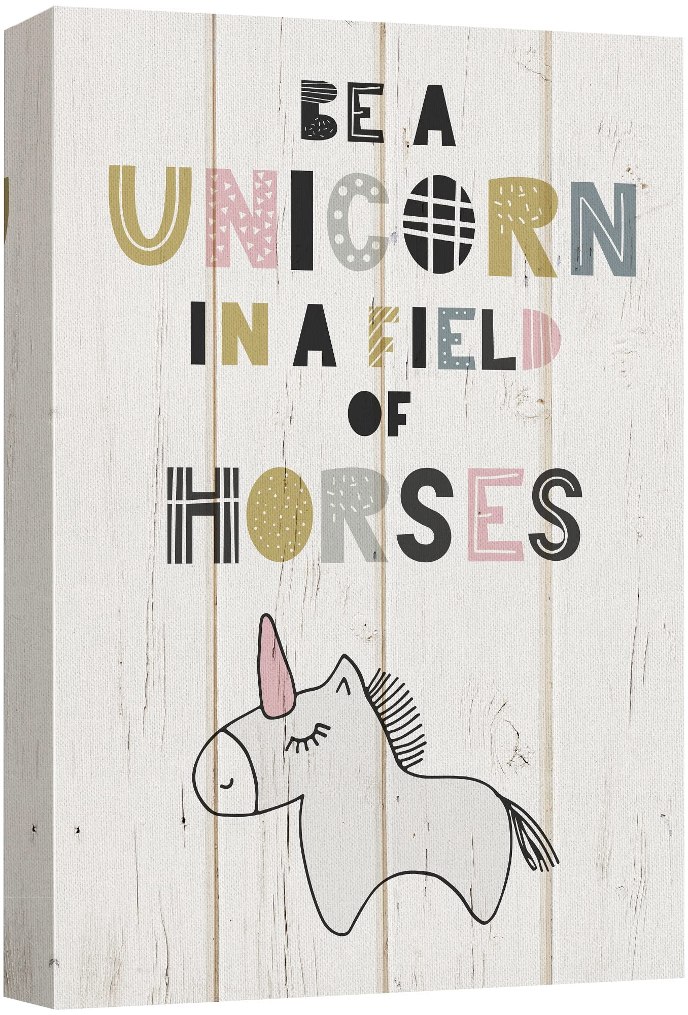 wall26 Canvas Print Wall Art Be A Unicorn in a Field of Horses Animals ...