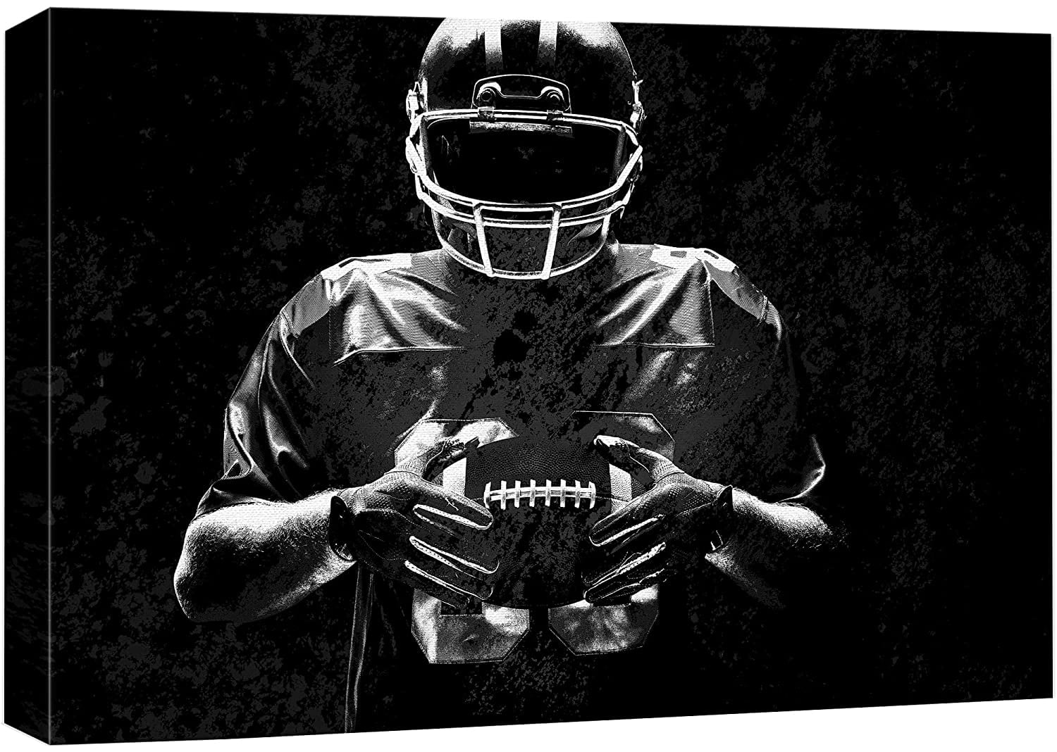 wall26 Canvas Print Wall Art Black White Shadow Football Player ...