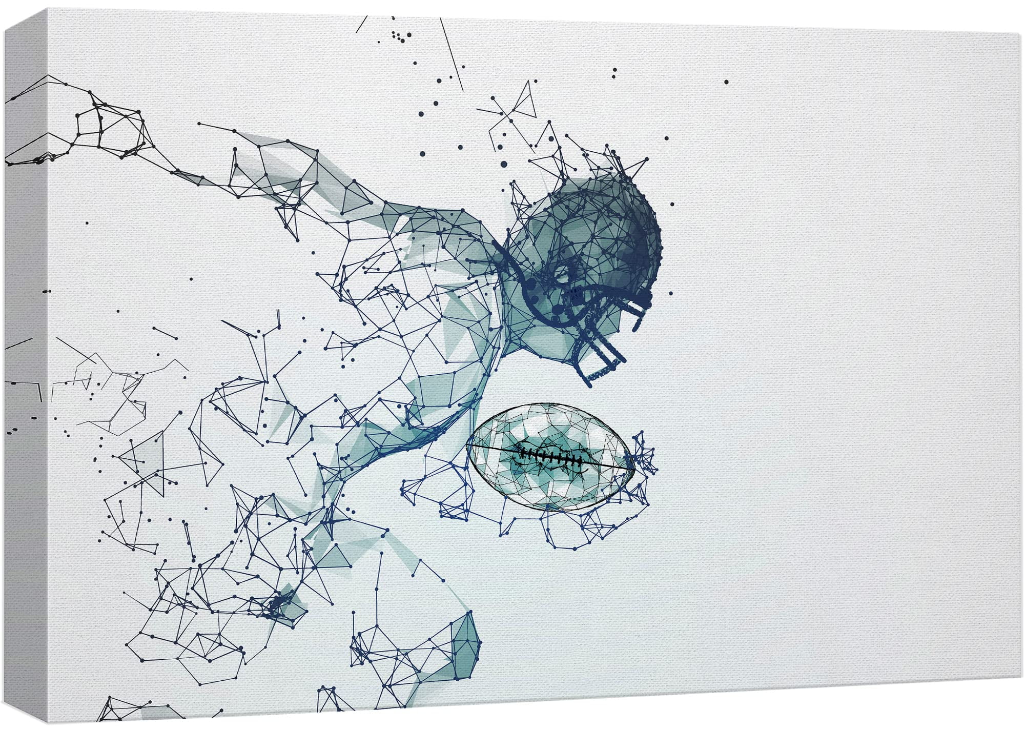 wall26 Canvas Print Wall Art Blue Geometric Line Polygon Football ...